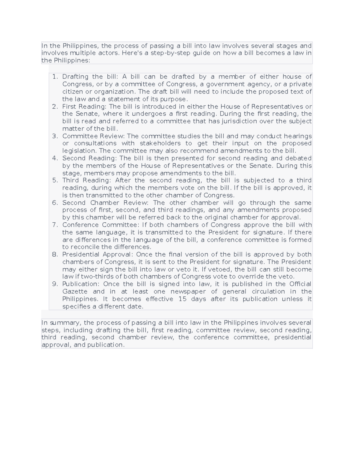 Bill - How To Pass A Bill - In the Philippines, the process of passing ...