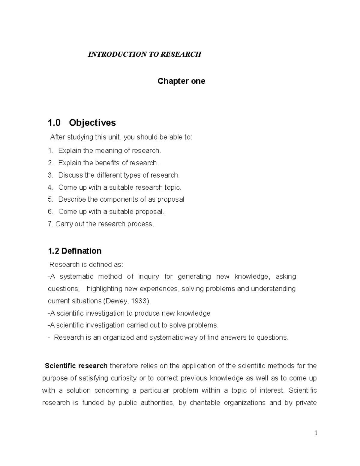 Research Methods Module CCN DND DCHH 1 - INTRODUCTION TO RESEARCH ...