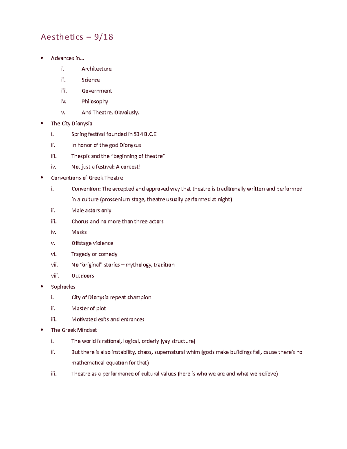 Aesthetics 1 September 18th Lecture - Aestheti cs Advances i ...