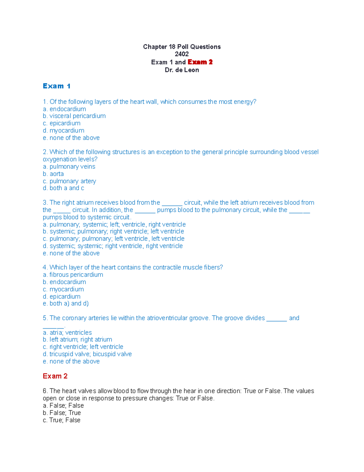 Poll questions 2402 Ch. 18 - Chapter 18 Poll Questions 2402 Exam 1 and ...