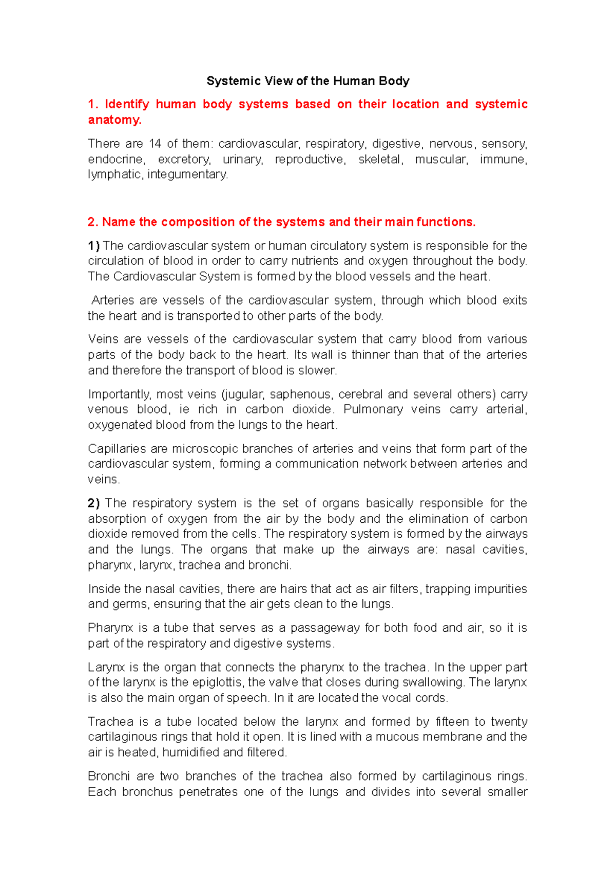 Systemic View of the Human Body - Systemic View of the Human Body ...