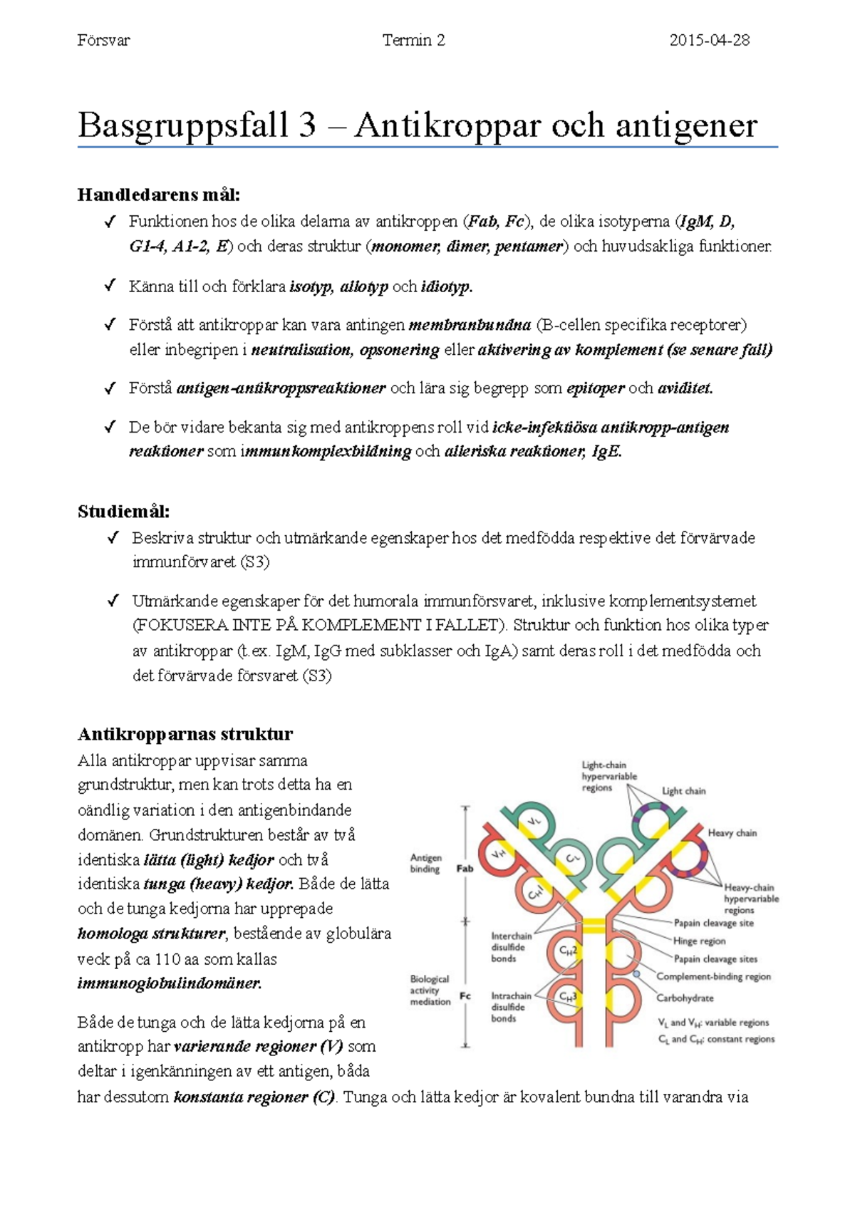 Basgruppsfall 3 - Antikroppar och antigener - till och isotyp, allotyp ...