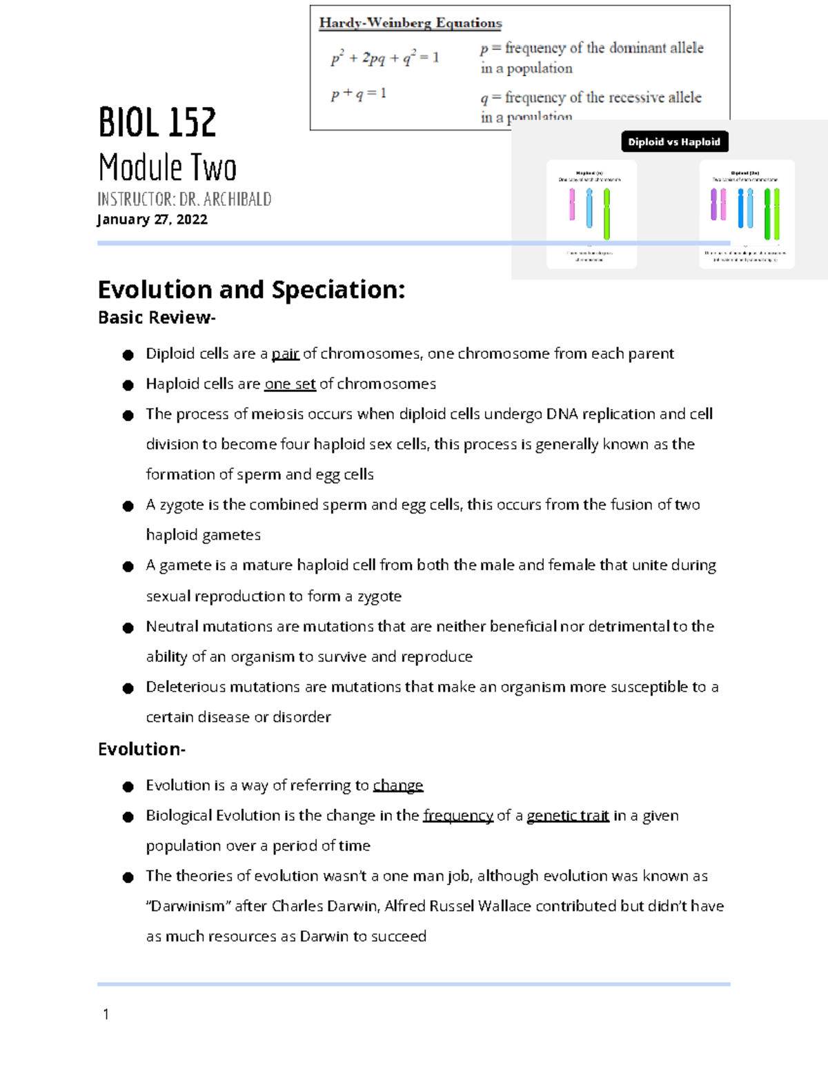 Biol 152 Module 2 - Addison Cheatham - BIOL 152 Module Two INSTRUCTOR ...