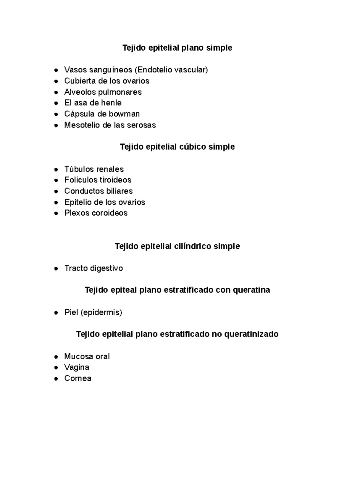 Ubicaciones de los epitelios ect - Tejido epitelial plano simple Vasos ...
