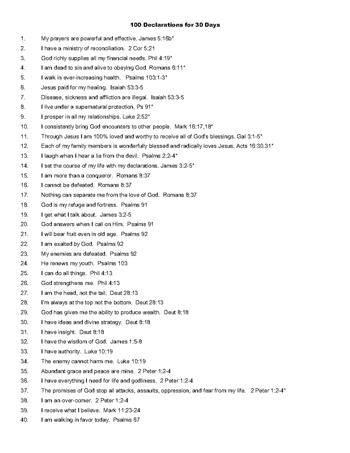 100 declarations 30 days portrait - 100 Declarations for 30 Days My ...