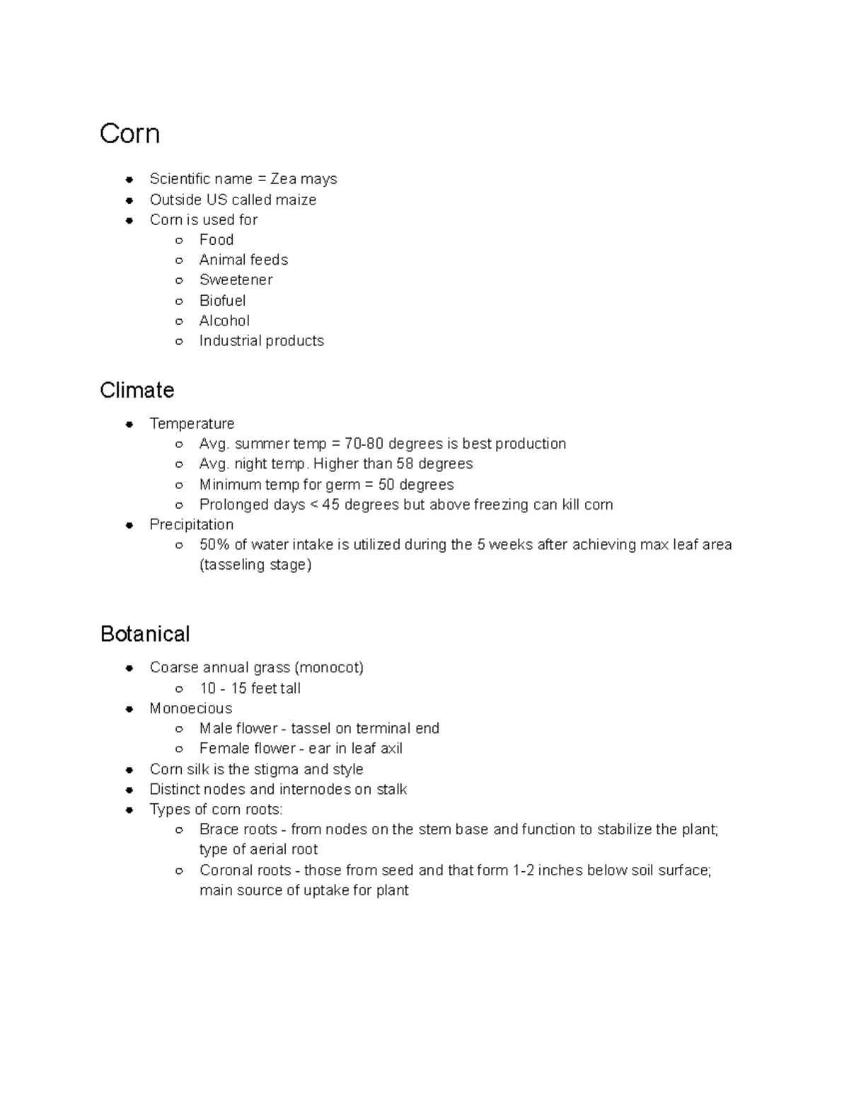 Untitled document - Everything On Final - Corn Scientific name = Zea ...
