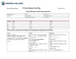 Mh clinical map 2 - Mental Health Clinical Reasoning Map NUR 356 L ...