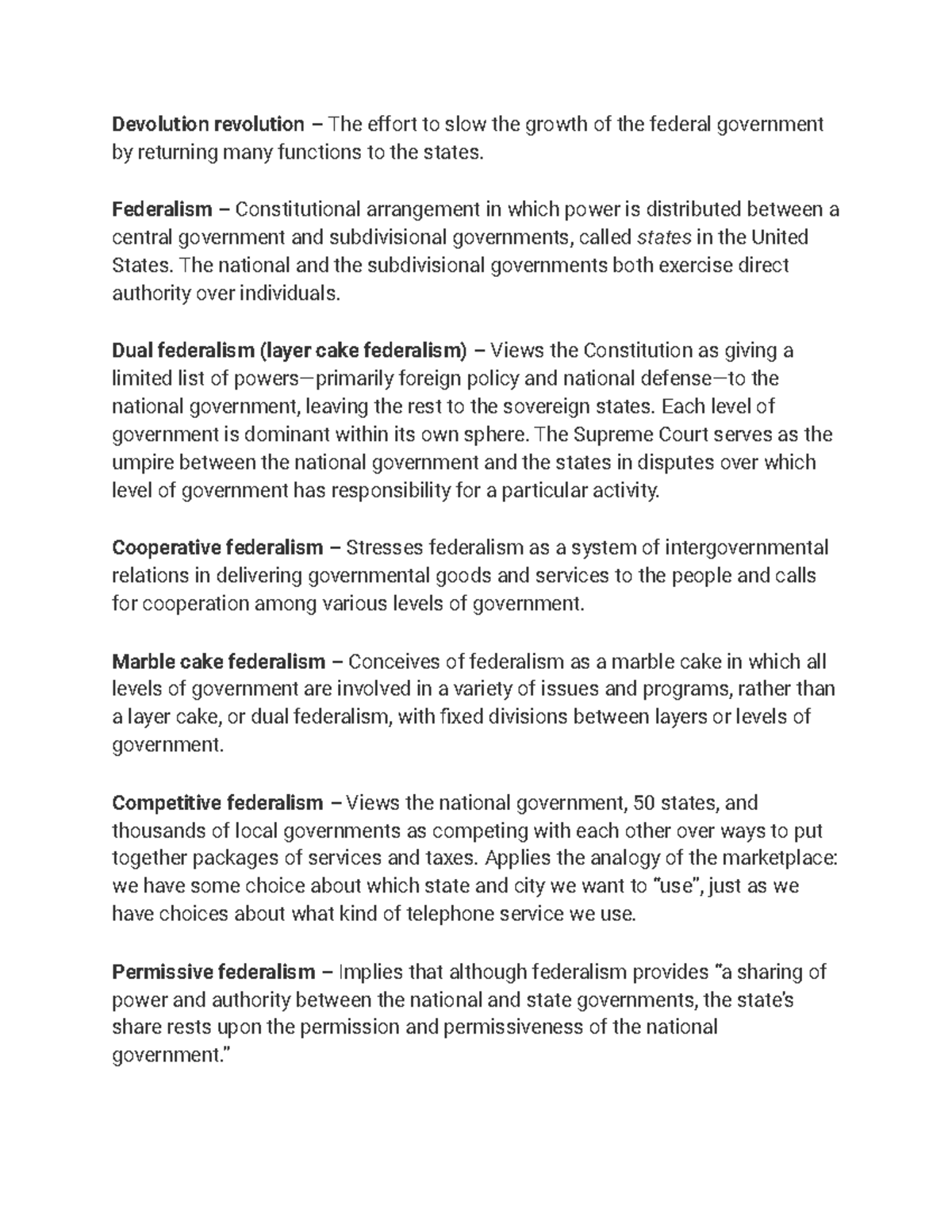 Chapter 3 American Federalism - Devolution revolution – The effort to ...