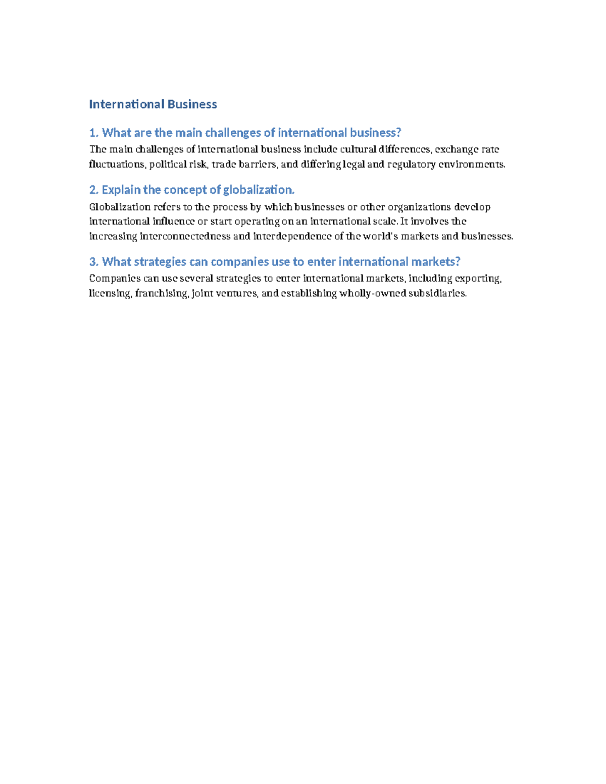 International Business - What are the main challenges of international ...