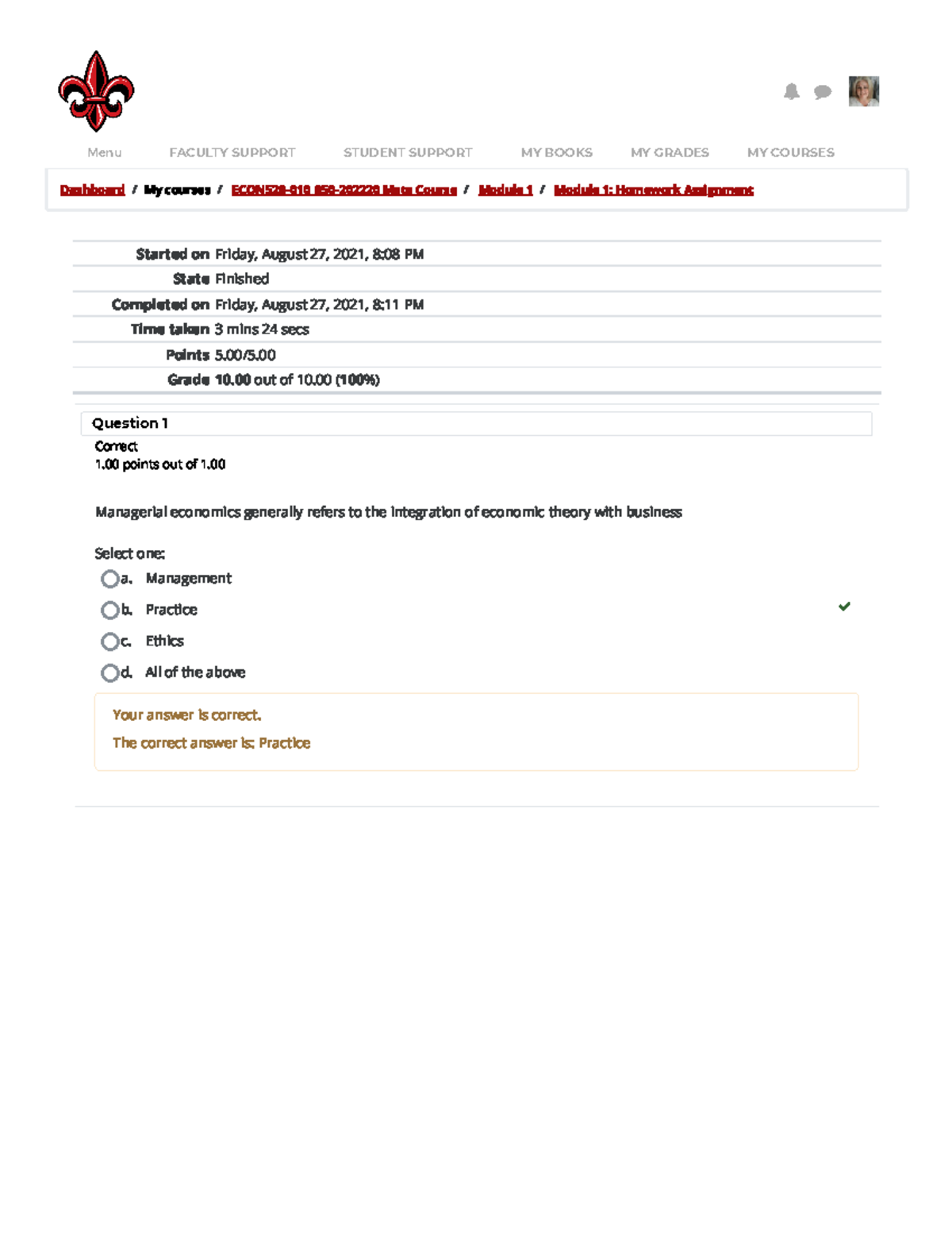 Module 1 Homework Assignment Attempt Review Started Onfriday August