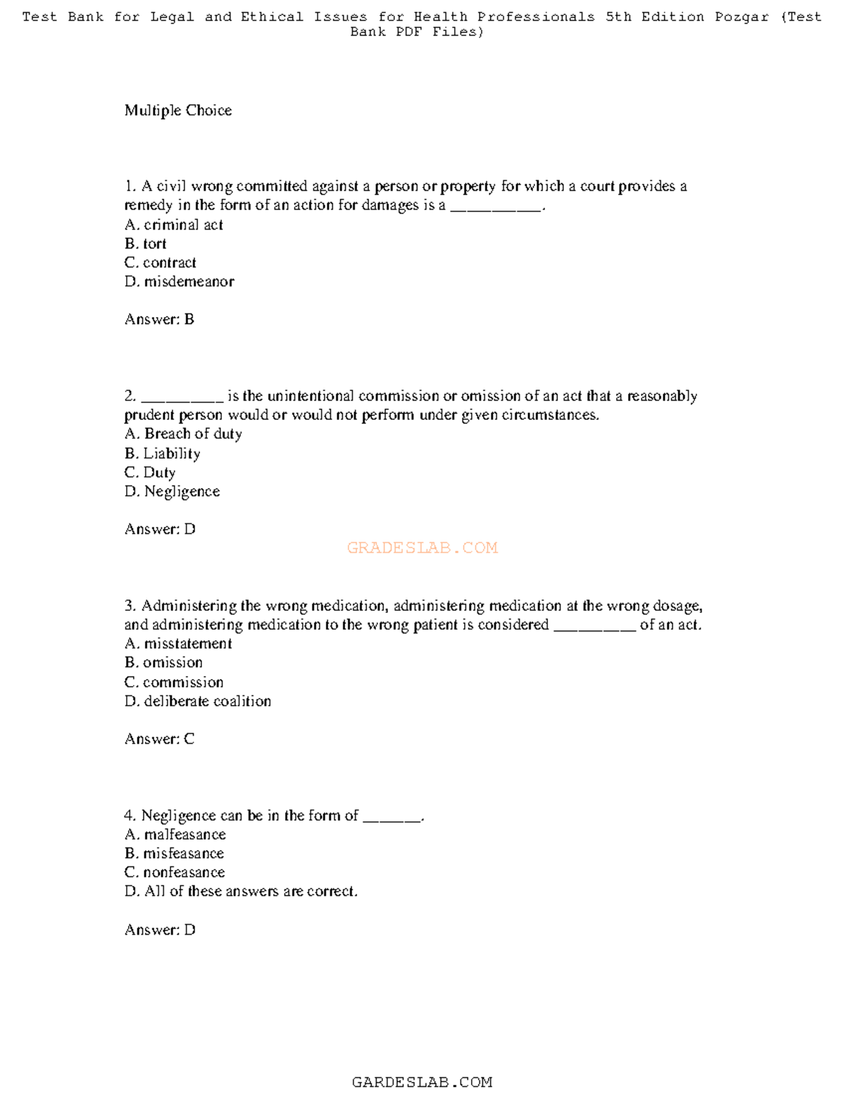 Pozgar CH06-Legal and Ethical Issues for Health Professionals, 5e - G R ...