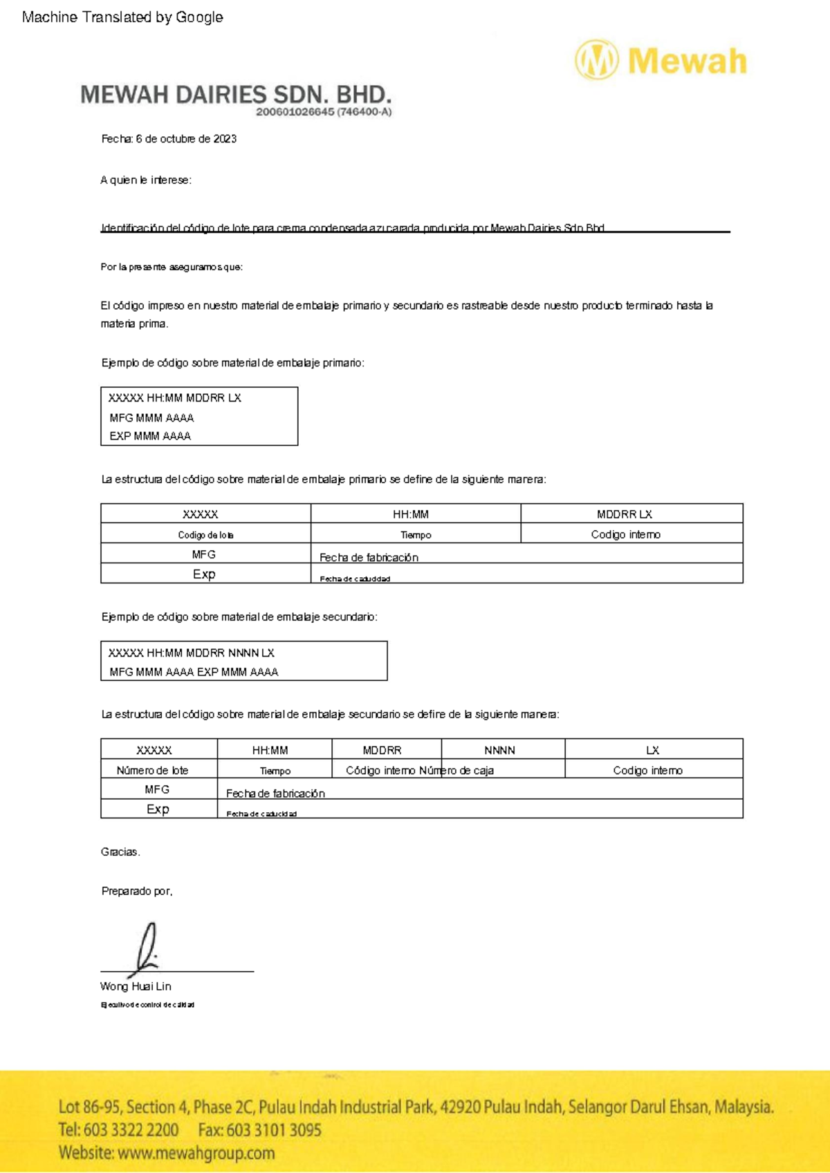 Traducido 18-04 - MNBVCX - Número de lote Por la presente aseguramos ...