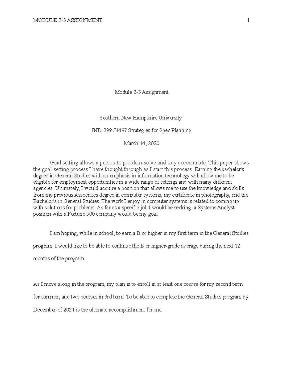 Module Two 2-3 assignment 1 - MODULE 2-3 ASSIGNMENT 1 Module 2-3 ...