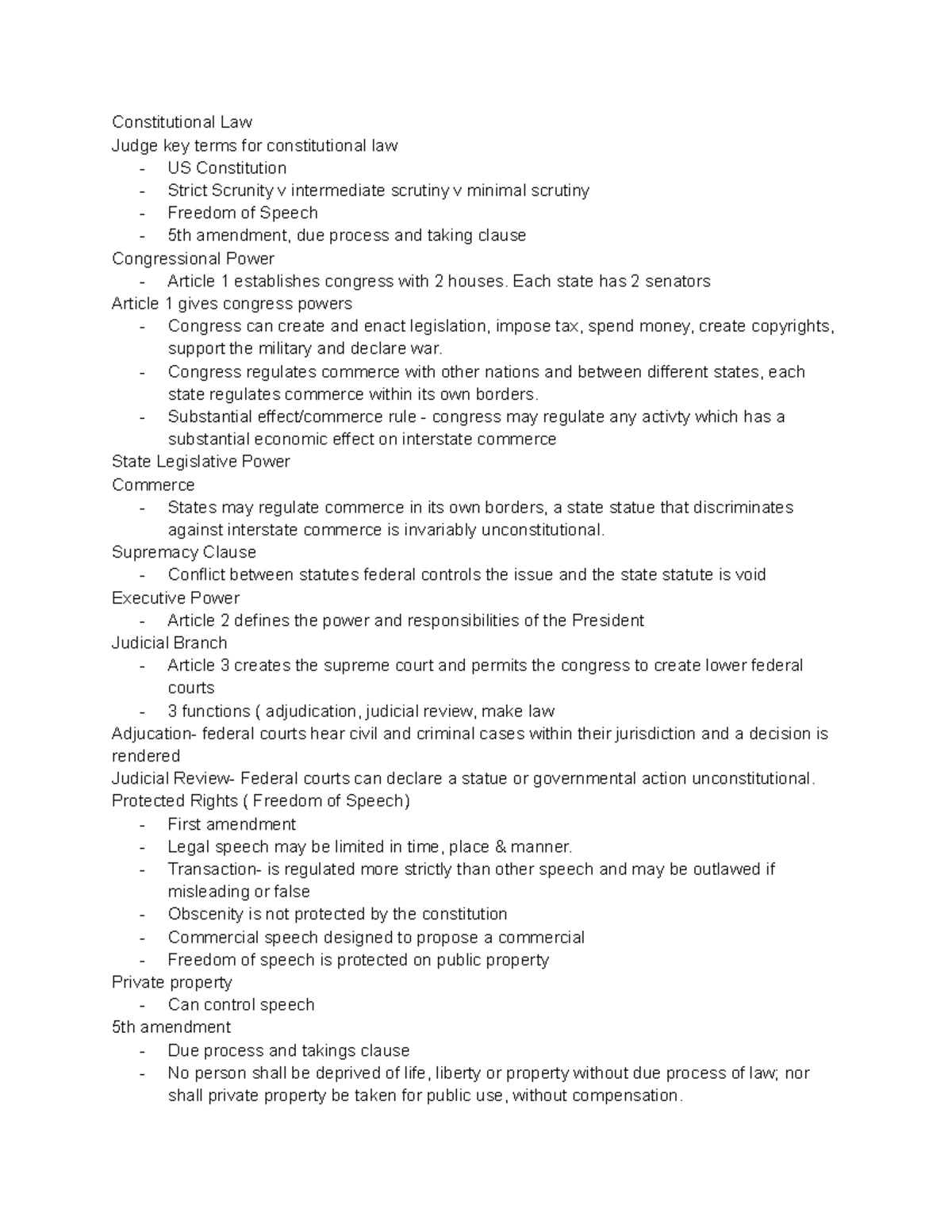 January 30 - Google Docs - Constitutional Law Judge key terms for ...