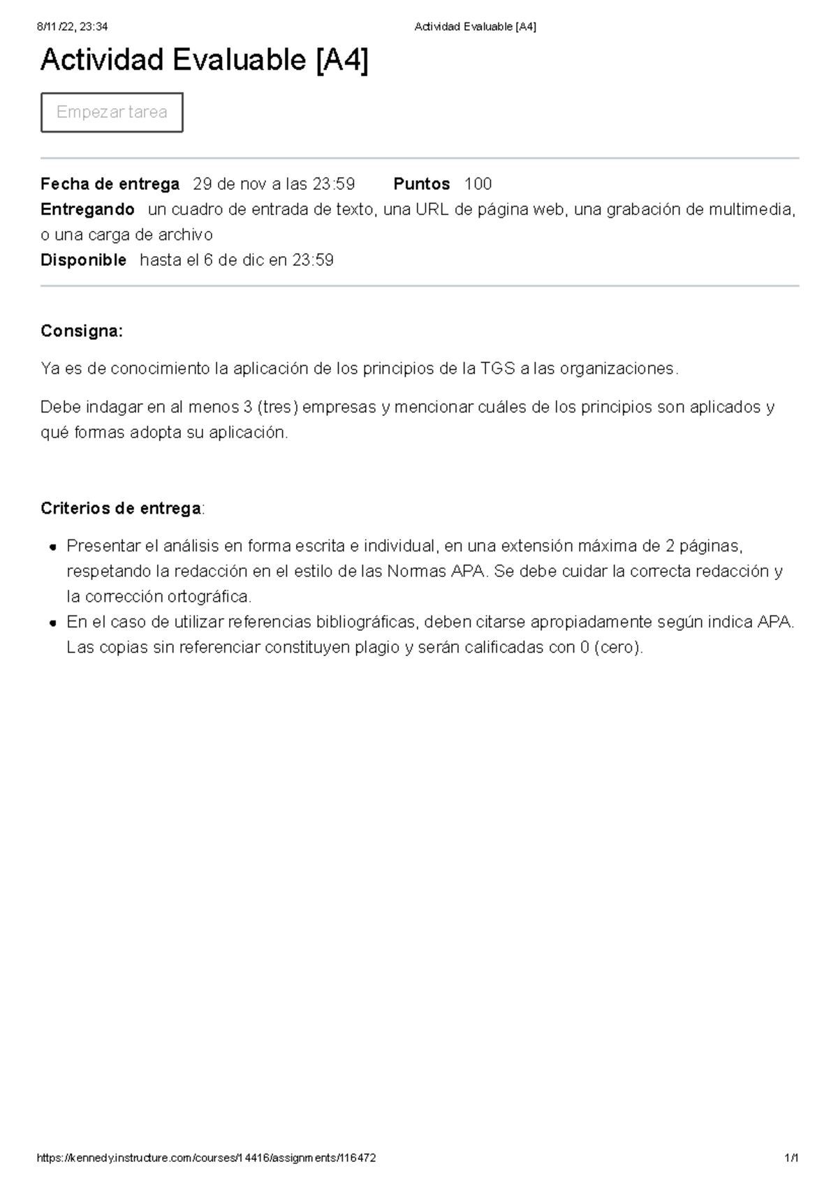 Actividad Evaluable [A4] - 8/11/22, 23:34 Actividad Evaluable [A4 ...
