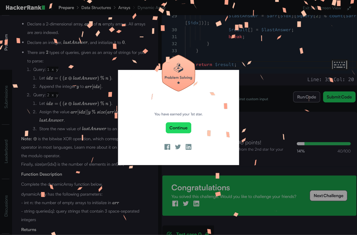 Dynamic Array Hacker Rank Prepare Data Structures Arrays Dynamic Array 60 More Points To Get