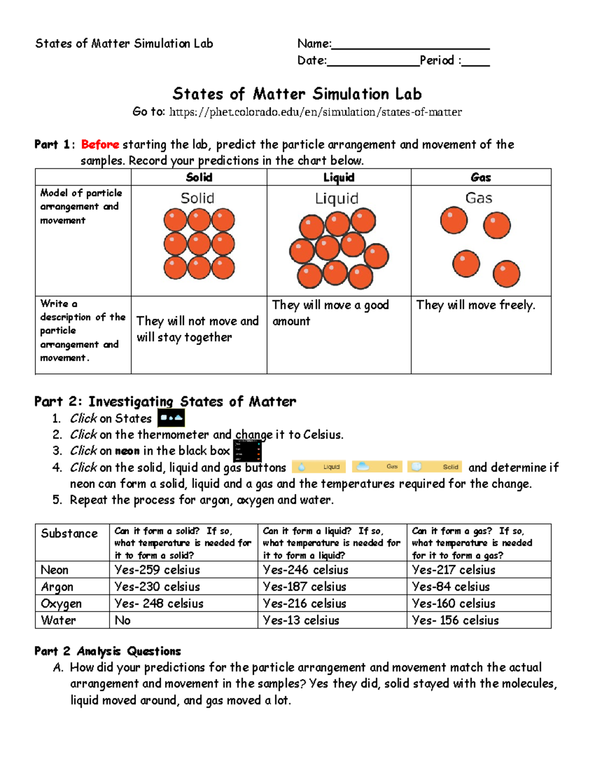 CSLab 4 - no b - States of Matter Simulation Lab Name: Date: Period ...