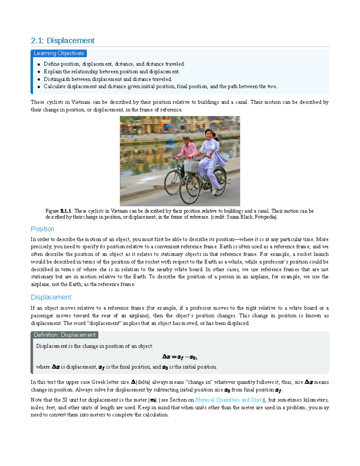 2.1 Displacement - Instructional Module - 2: Displacement Define ...