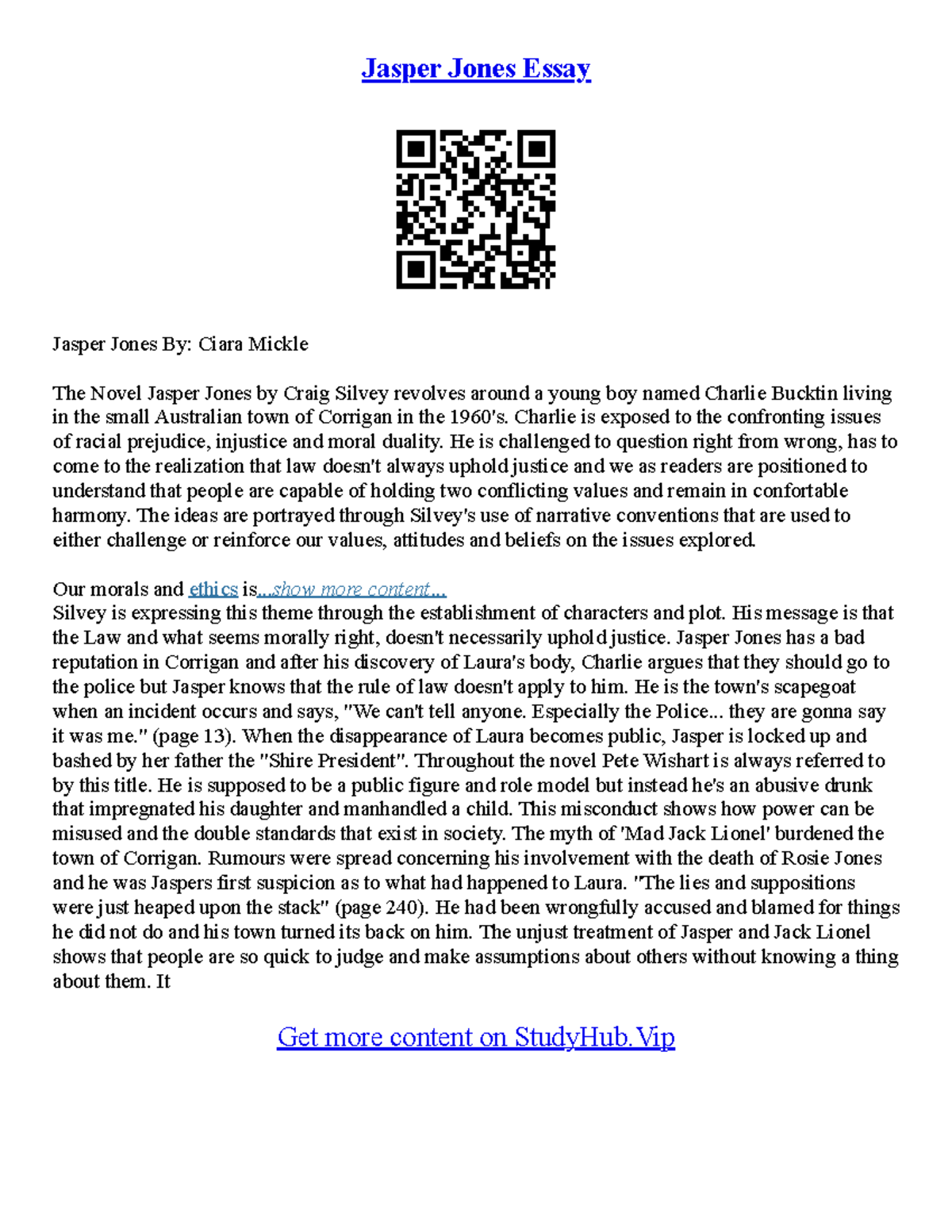 How To Write A Intro Paragraph For An Essay - Jasper Jones Essay Jasper ...