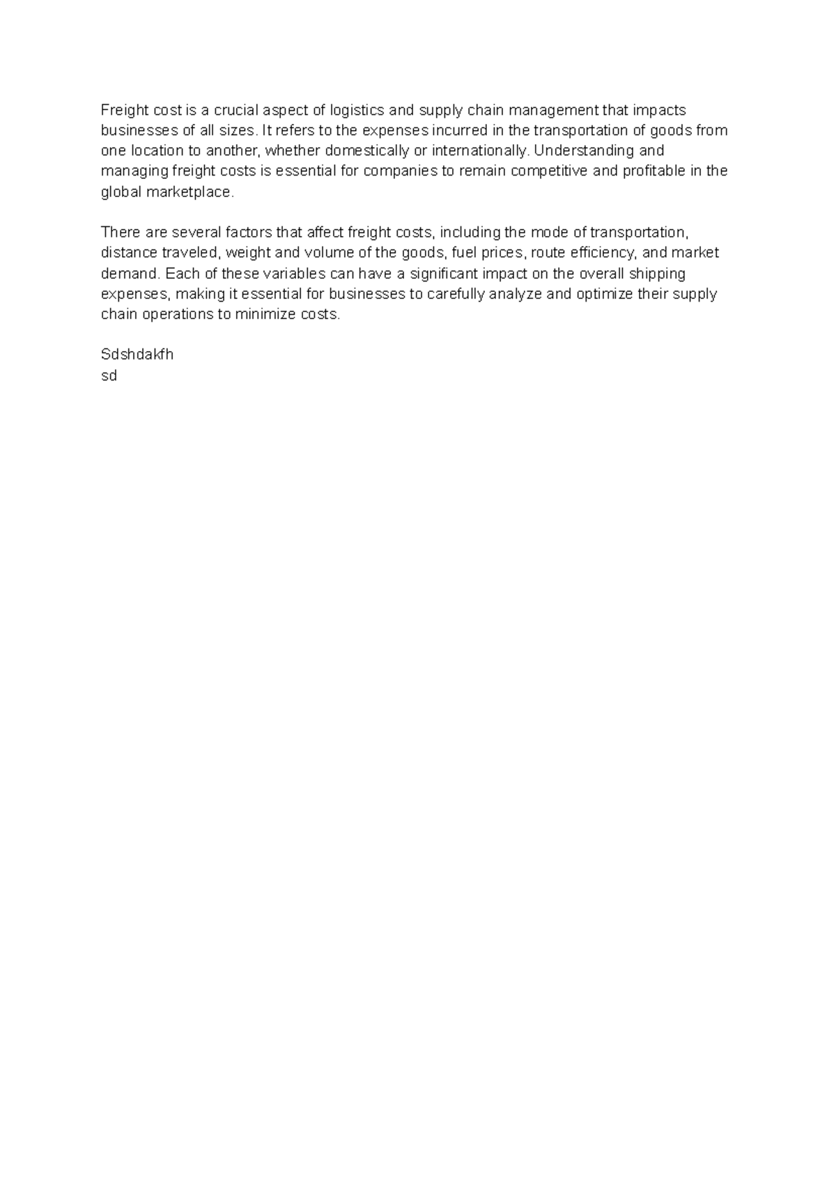 11 it is okaay - Freight cost is a crucial aspect of logistics and ...
