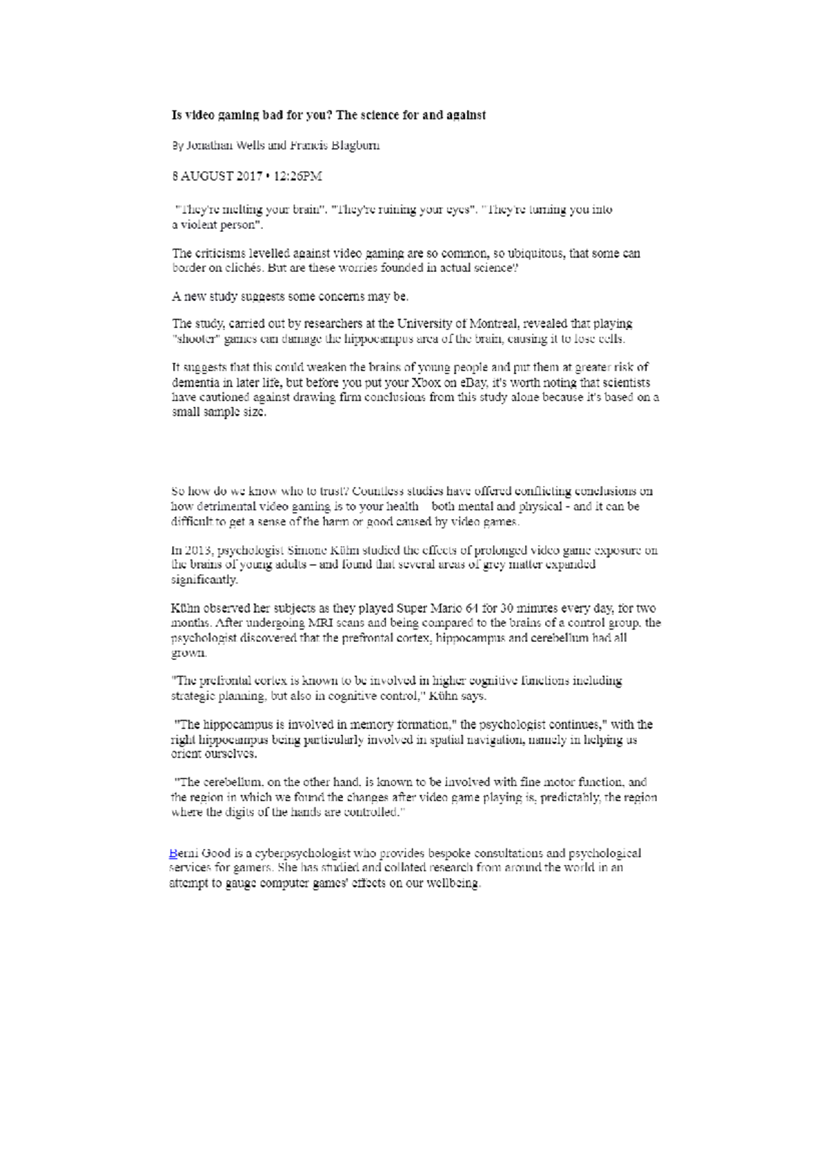 Notes 2 video games - BUS 305 - Studocu