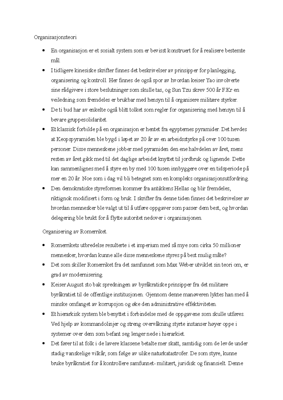 Oppsummering - notater til mc - Organisasjonsteori En organisasjon er et sosialt system som er ...