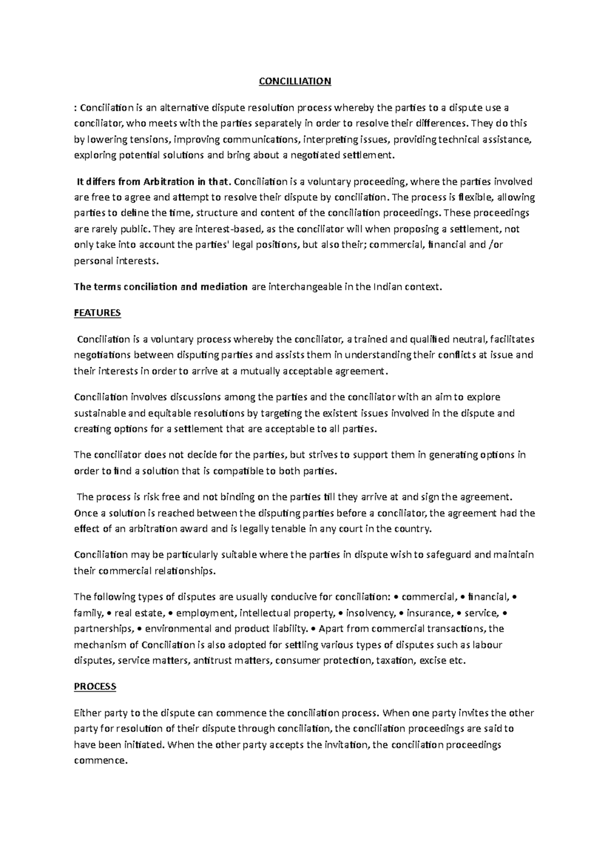 ADR - everything - CONCILLIATION : Conciliation is an alternative ...