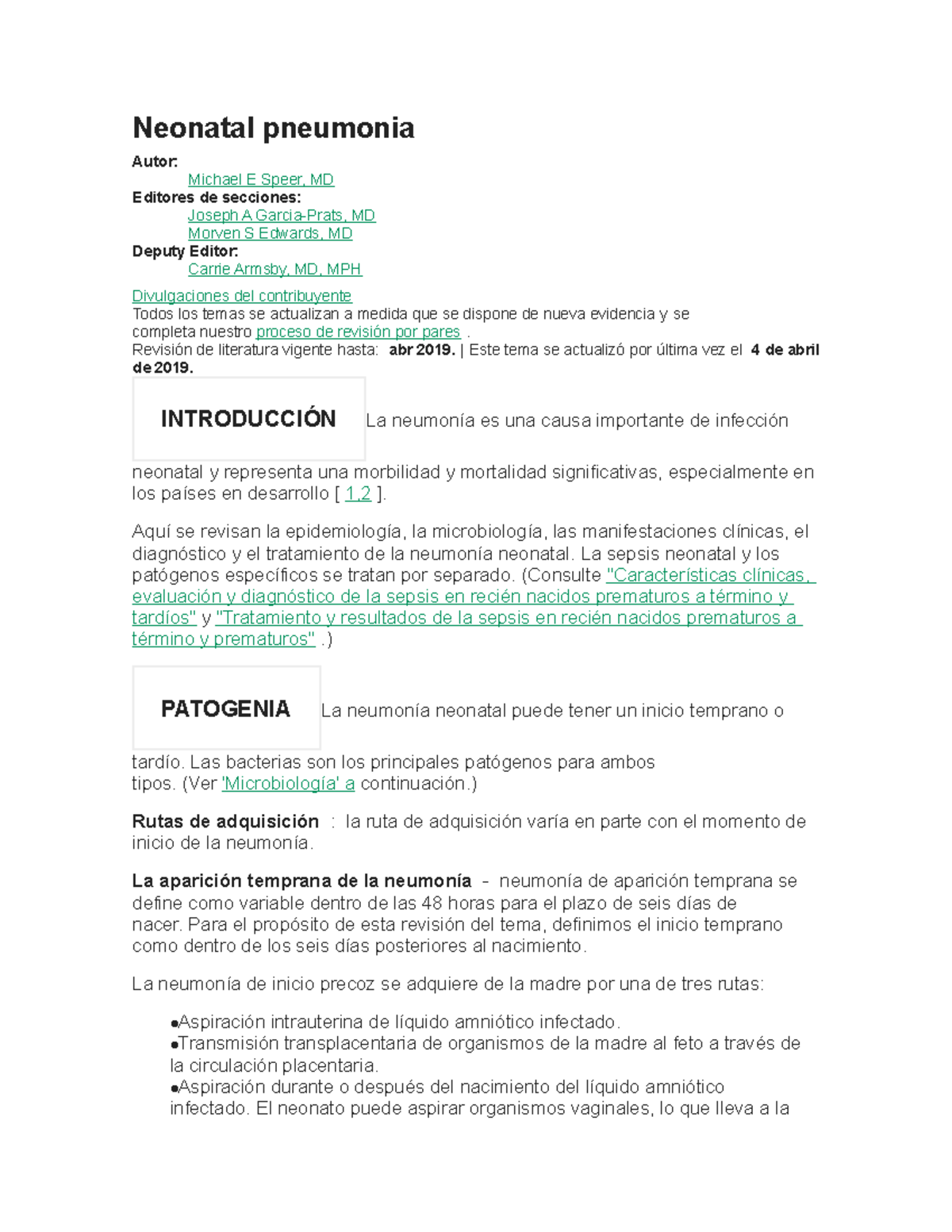 Neonatal pneumonia - ES ACERCA DE LA NEUMONÍA EN NEONATOS - Neonatal ...