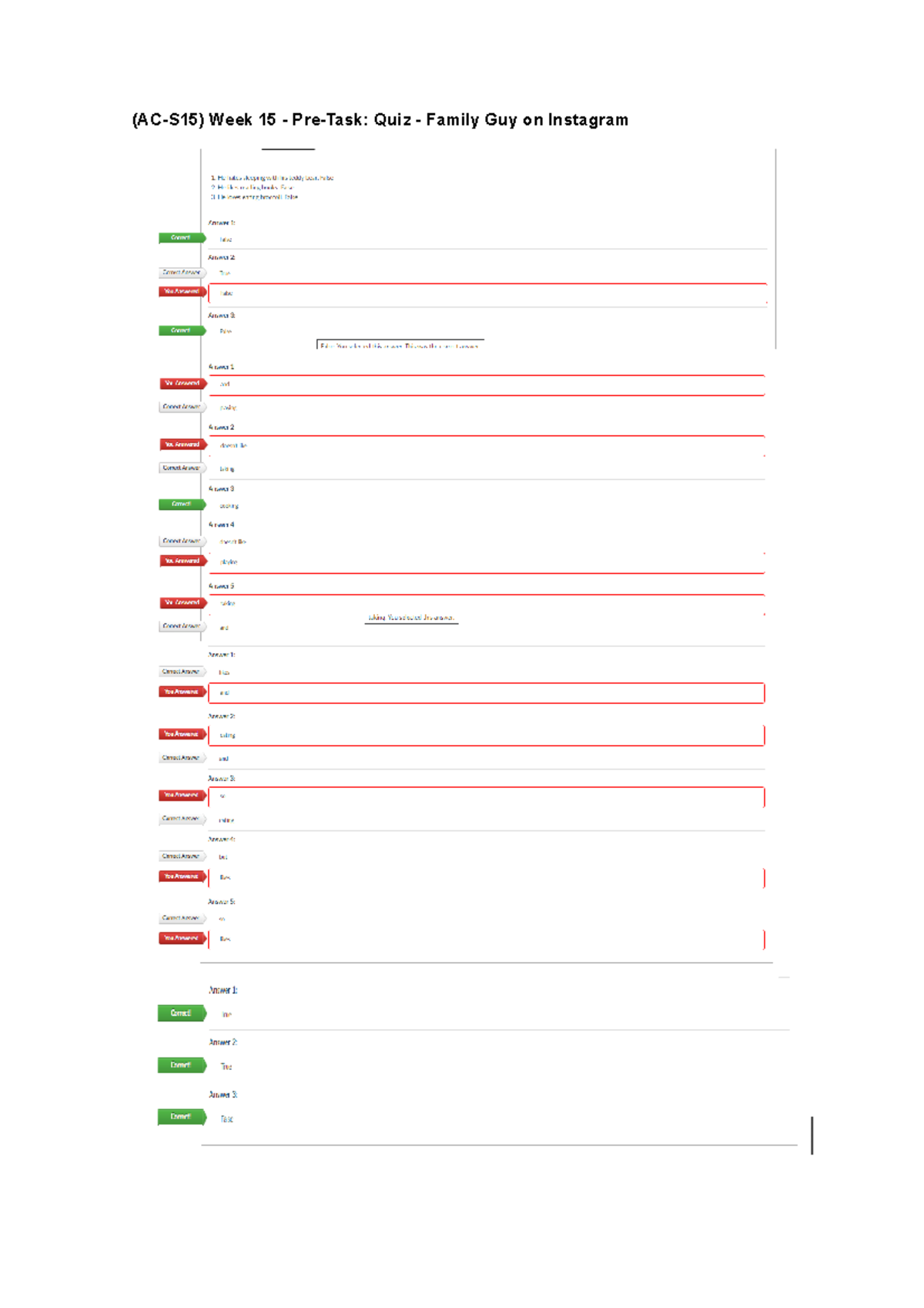 (AC-S15) Week 15 - Pre-Task: Quiz - Family Guy on Instagram - Ingles I - Studocu