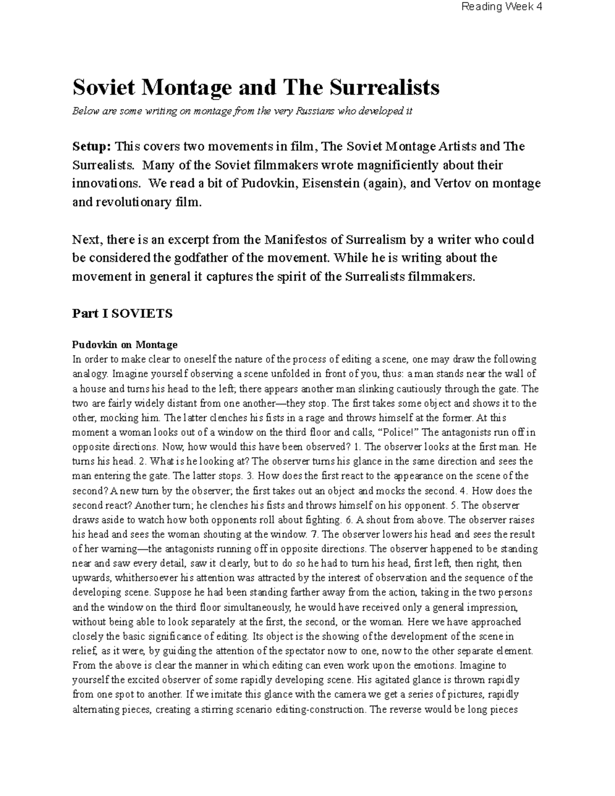 Reading - Week 4 - this is an assignment for a class at bmcc - Soviet ...