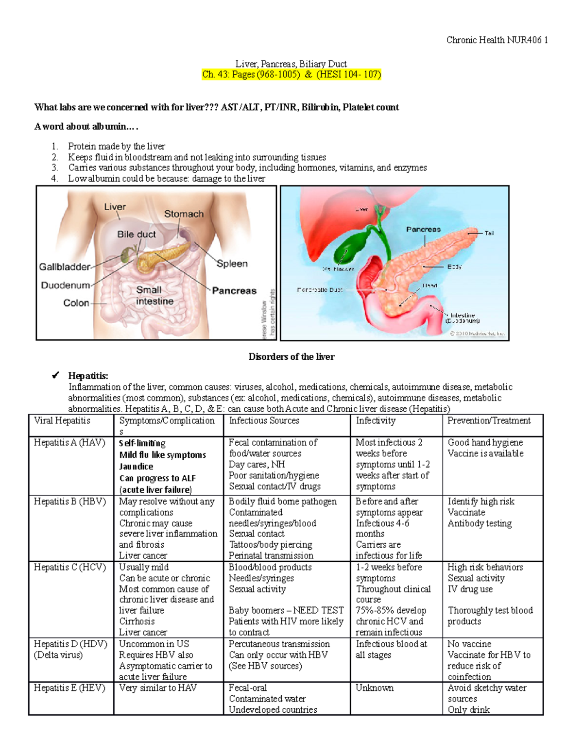 Liver, Biliary Tract, Pancrease Student Copy - Liver, Pancreas, Biliary ...