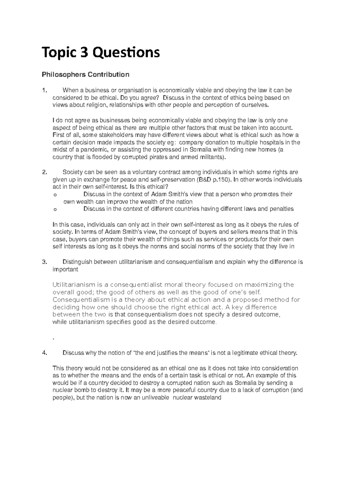 Topic 3 Questions - Tutorial work for week 3 - Topic 3 Questions ...