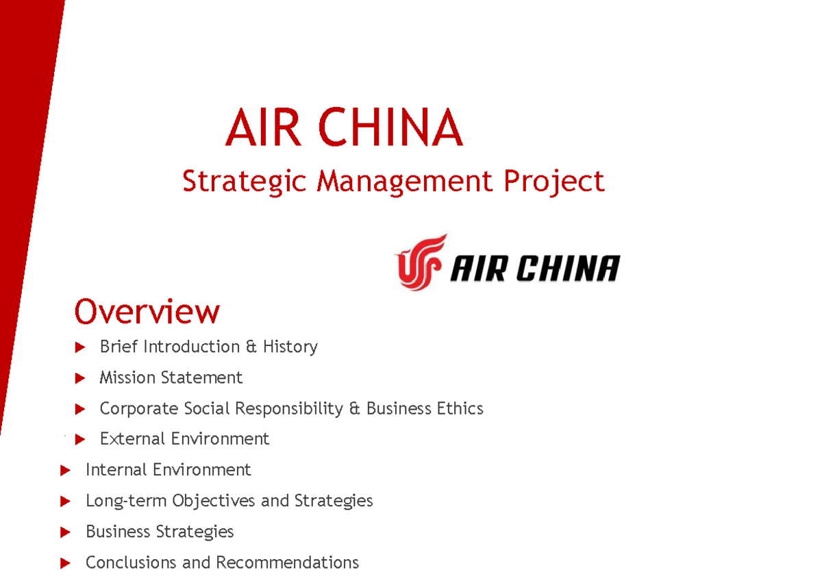 Air China final msa636 research - AIR CHINA Strategic Management ...