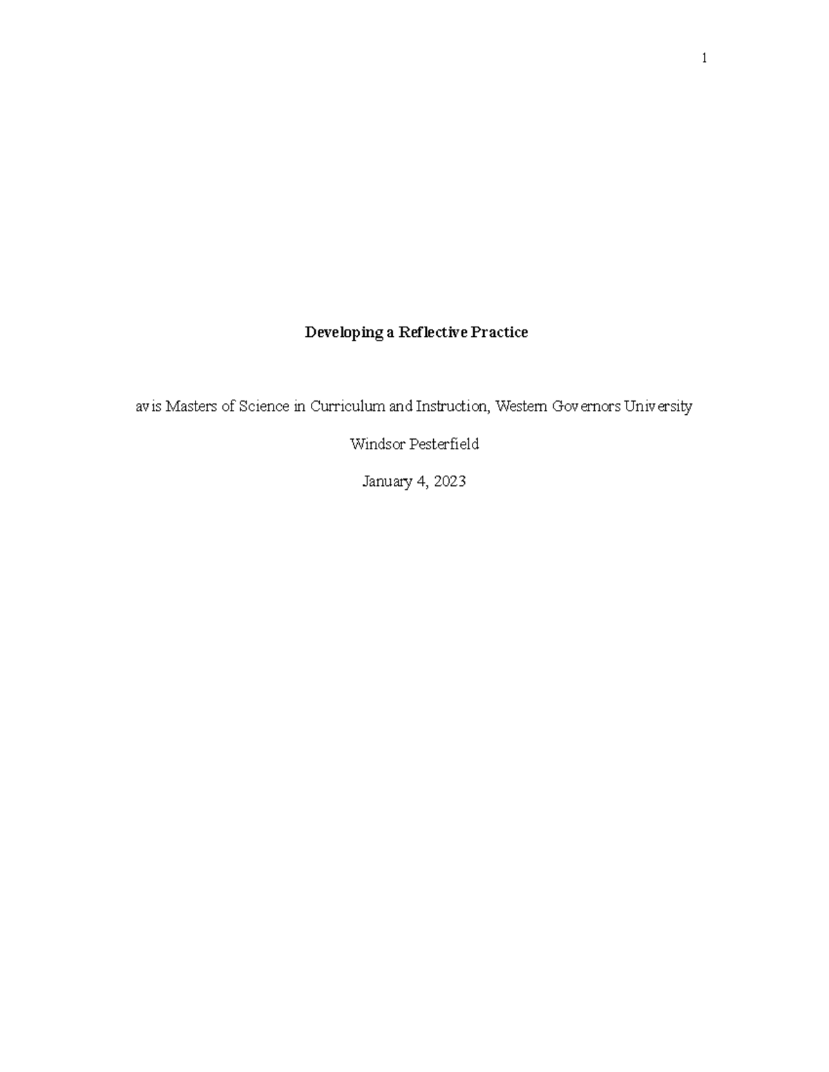 Developing a Reflective Practice in Music Lesson - Studocu