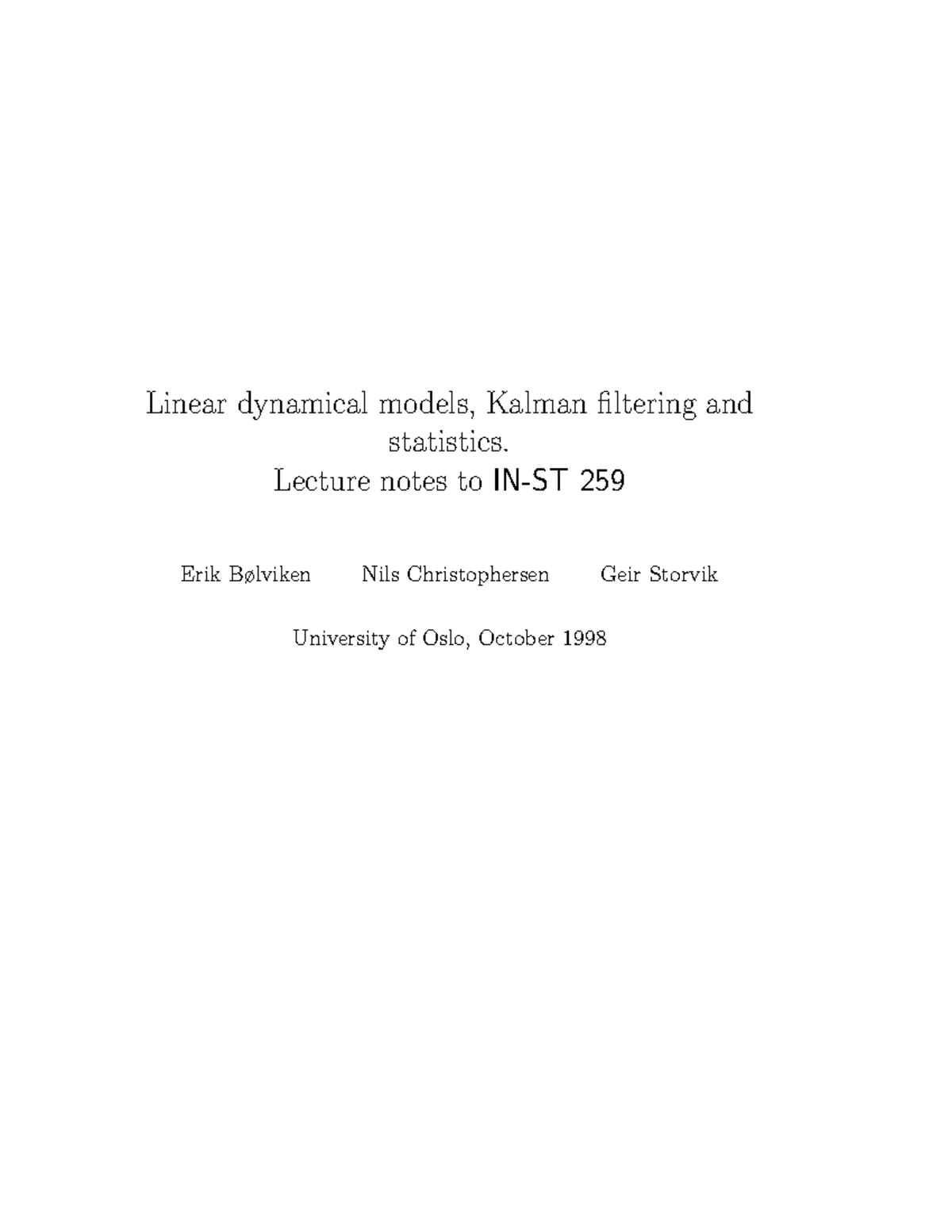 Kalman Filter Implementation On Matlab Linear Dynamical Models Kalman Filtering And