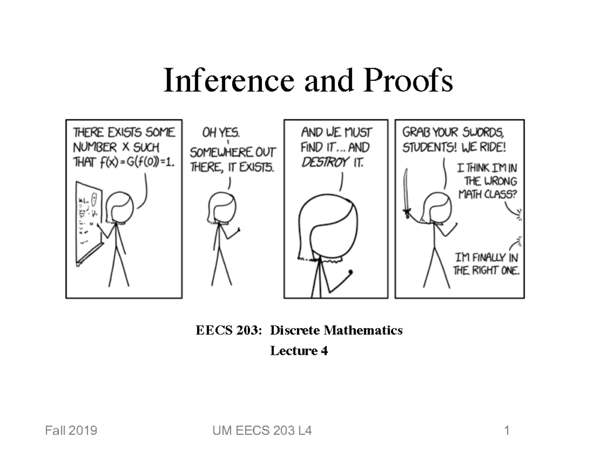 L4 intro to proofs F19 - Inference and Proofs EECS 203: Discrete ...