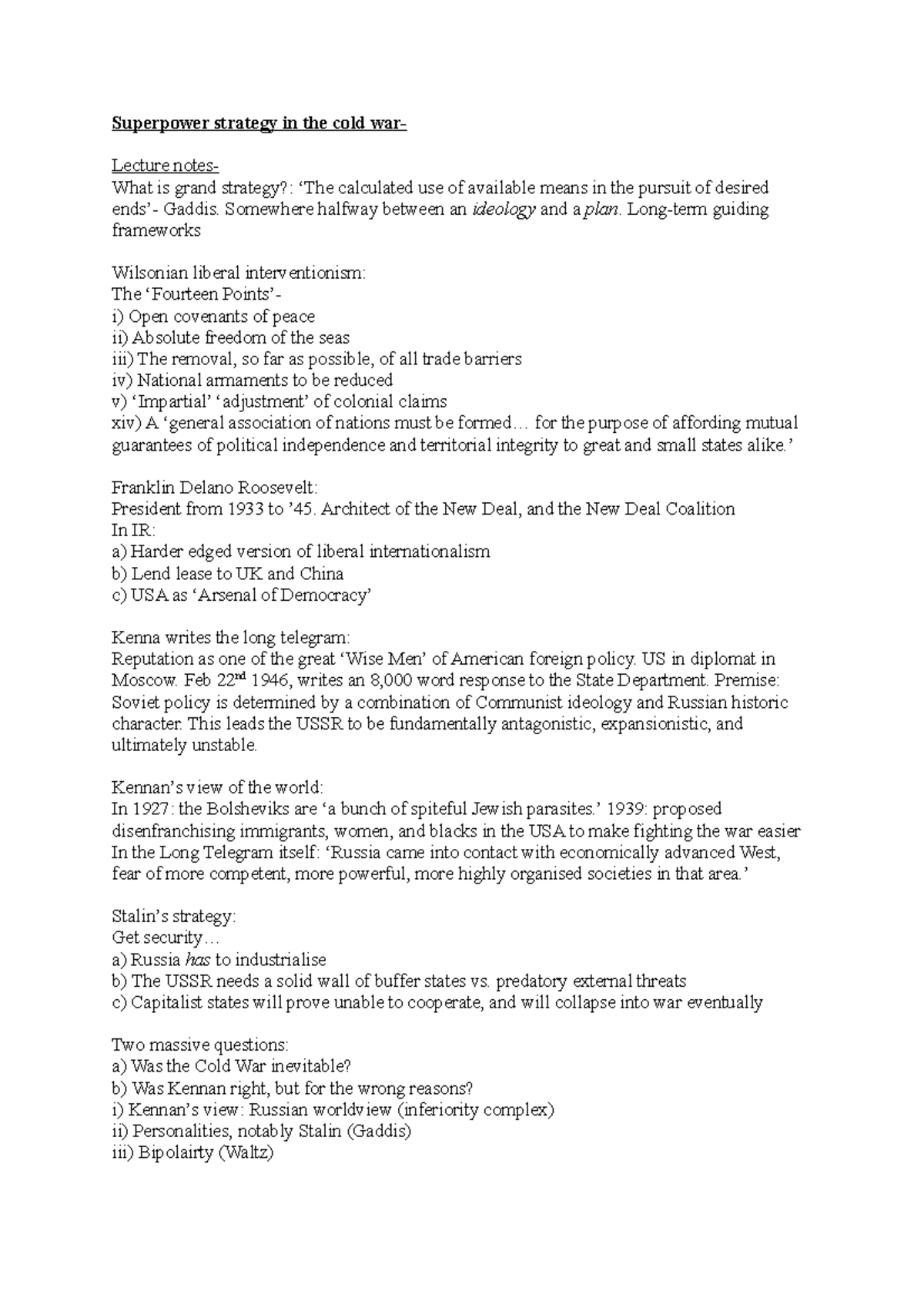 Superpower strategy in the cold war - Superpower strategy in the cold ...