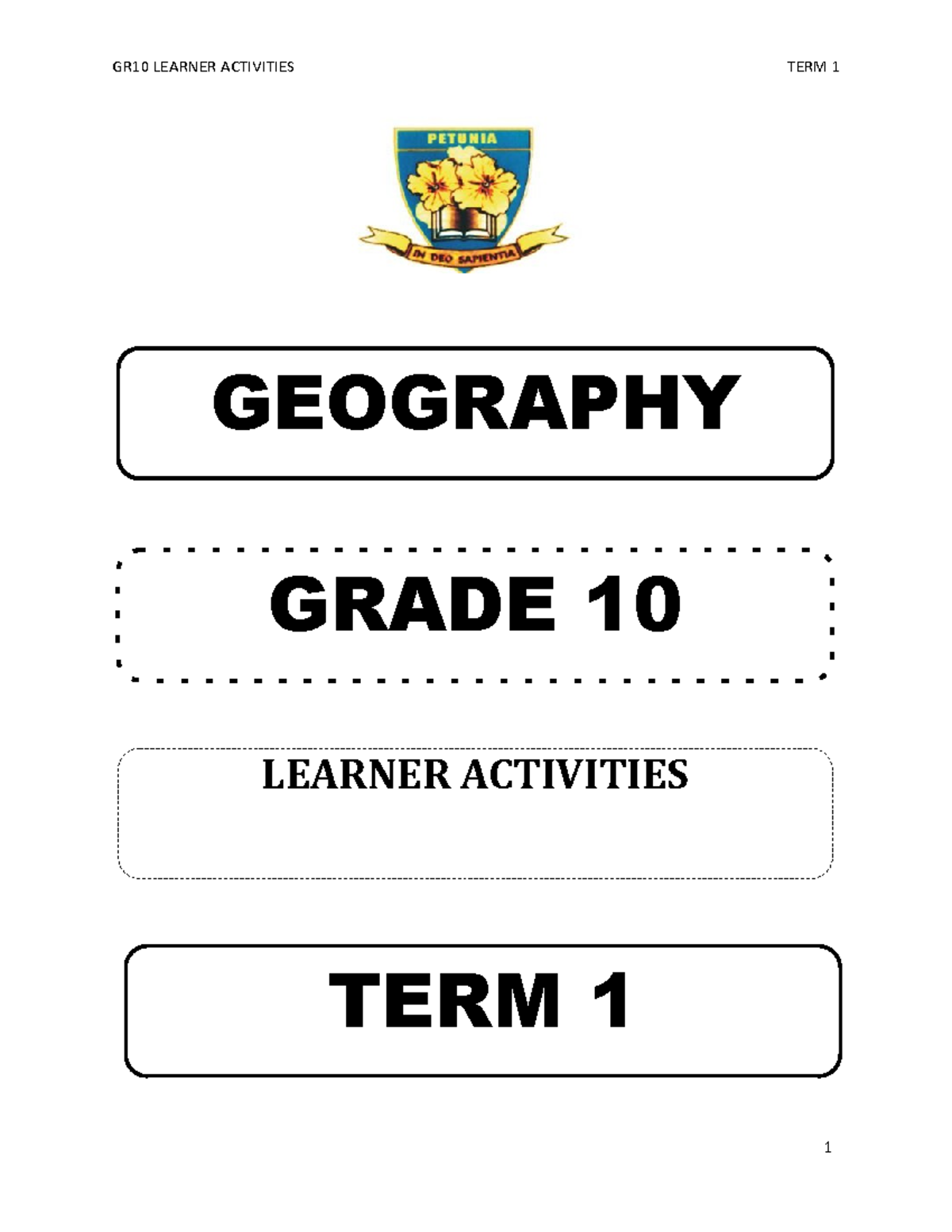 Grade 10 Learner Activities english - GEOGRAPHY GRADE 10 LEARNER ...