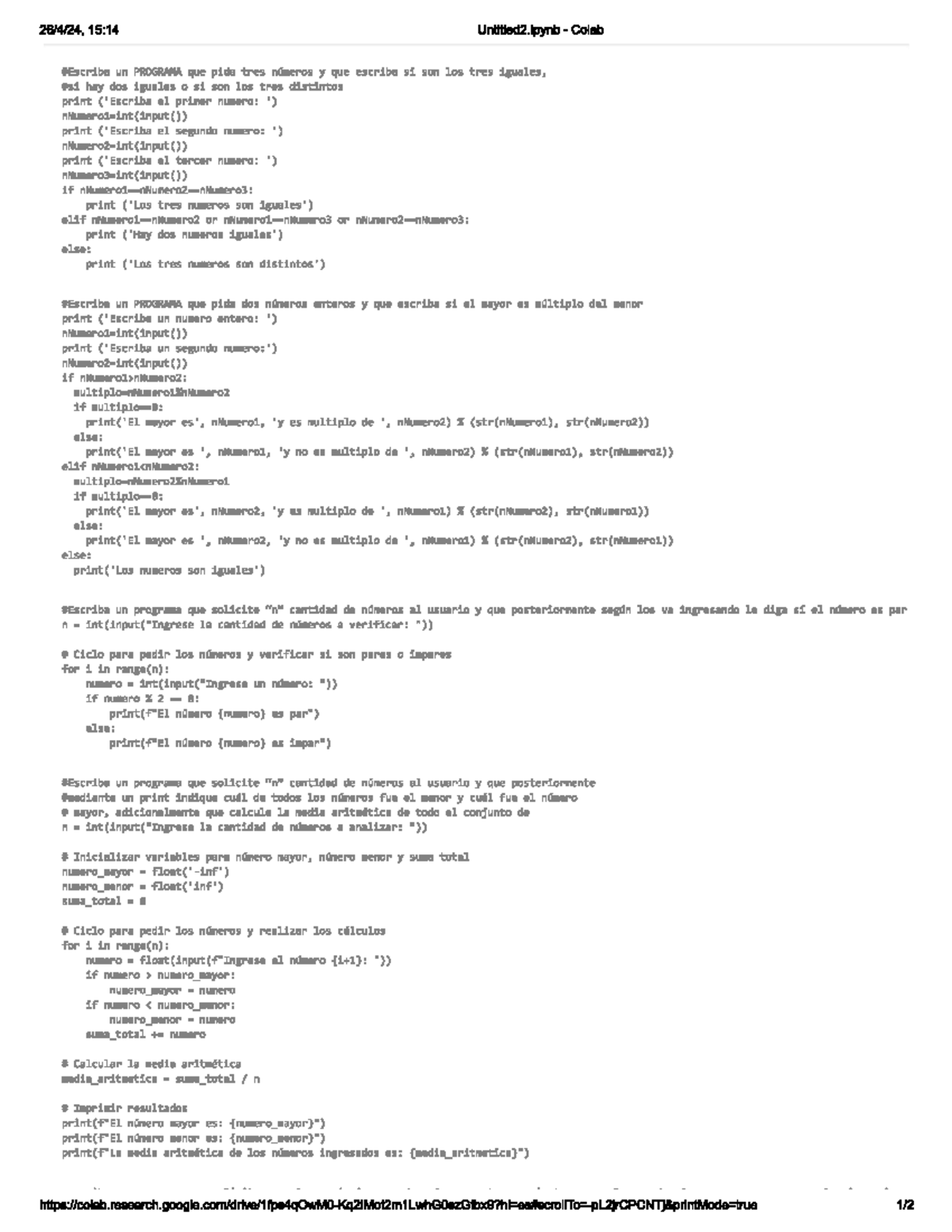 Laboratorio ejercicios python - Electronica 1 - Studocu