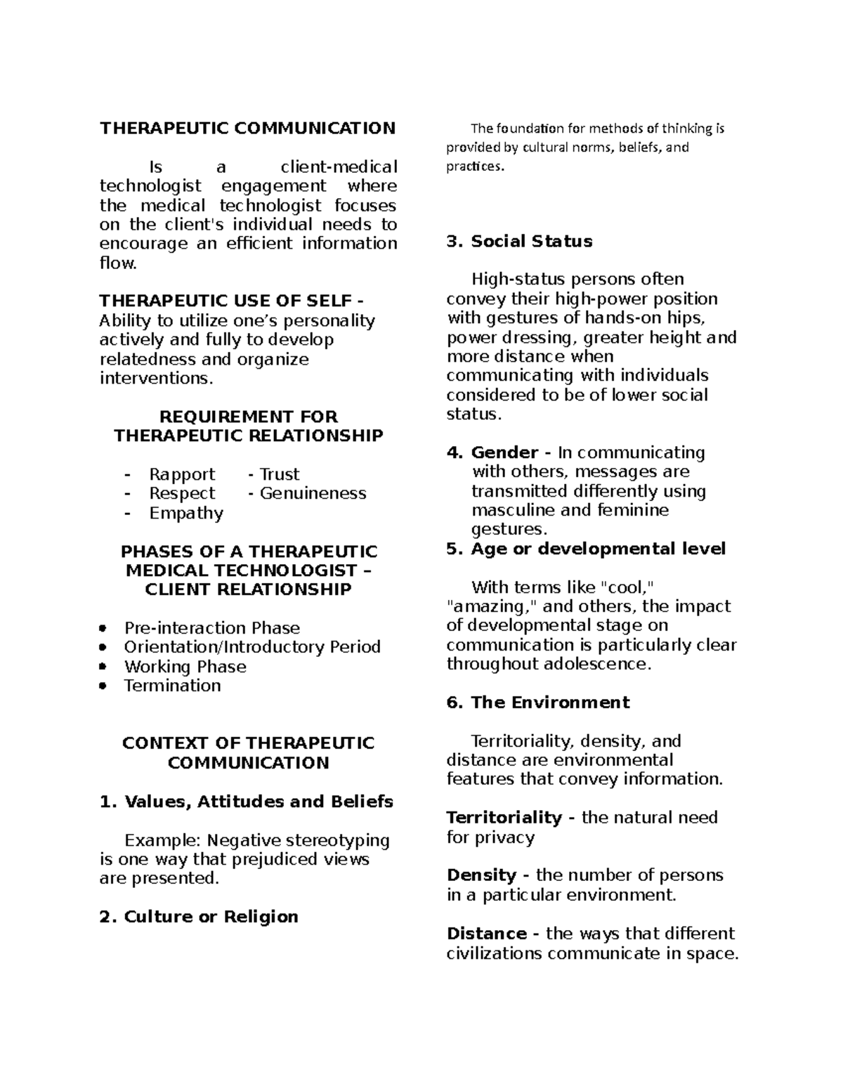 Therapeutic Communication - THERAPEUTIC COMMUNICATION Is a client ...