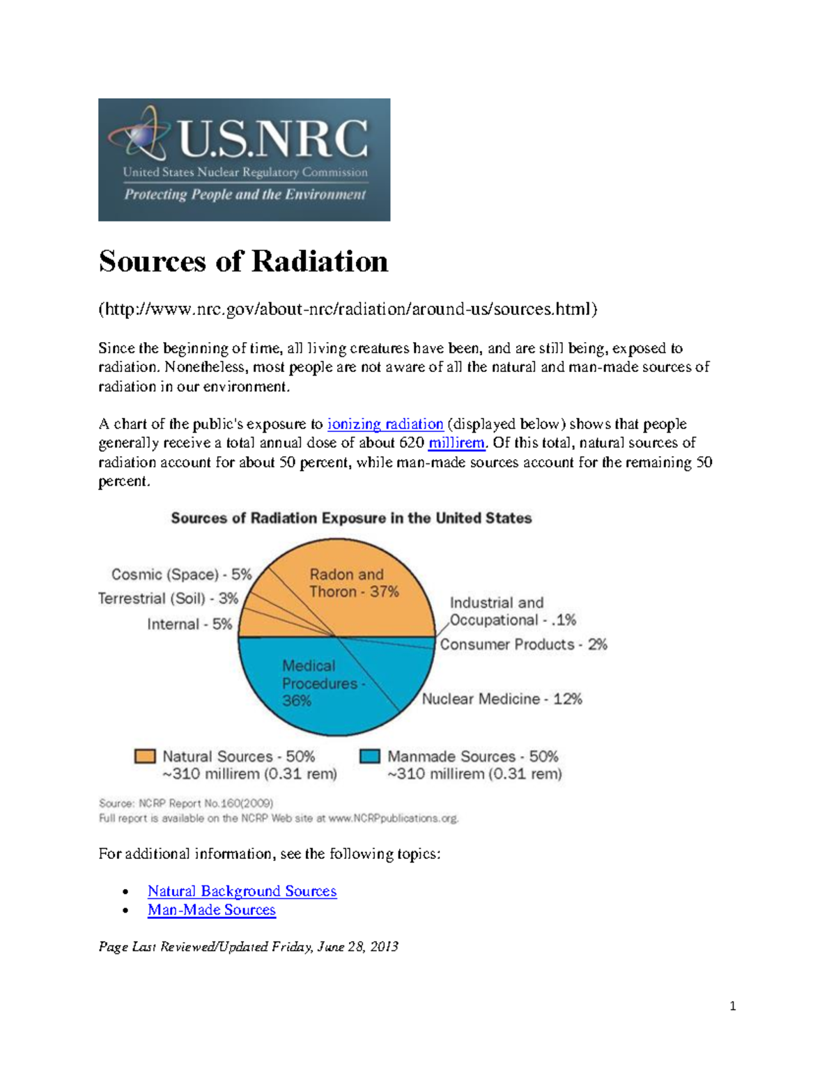 Nuclear Chemistry Worksheet - Usnrc Information - Sources of Radiation ...