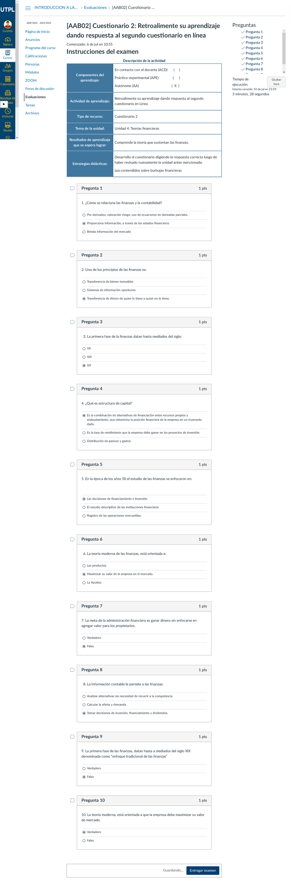 8-10 Examen [AAB02] Cuestionario 2 Retroalimente su aprendizaje dando respuesta al segundo - Studocu