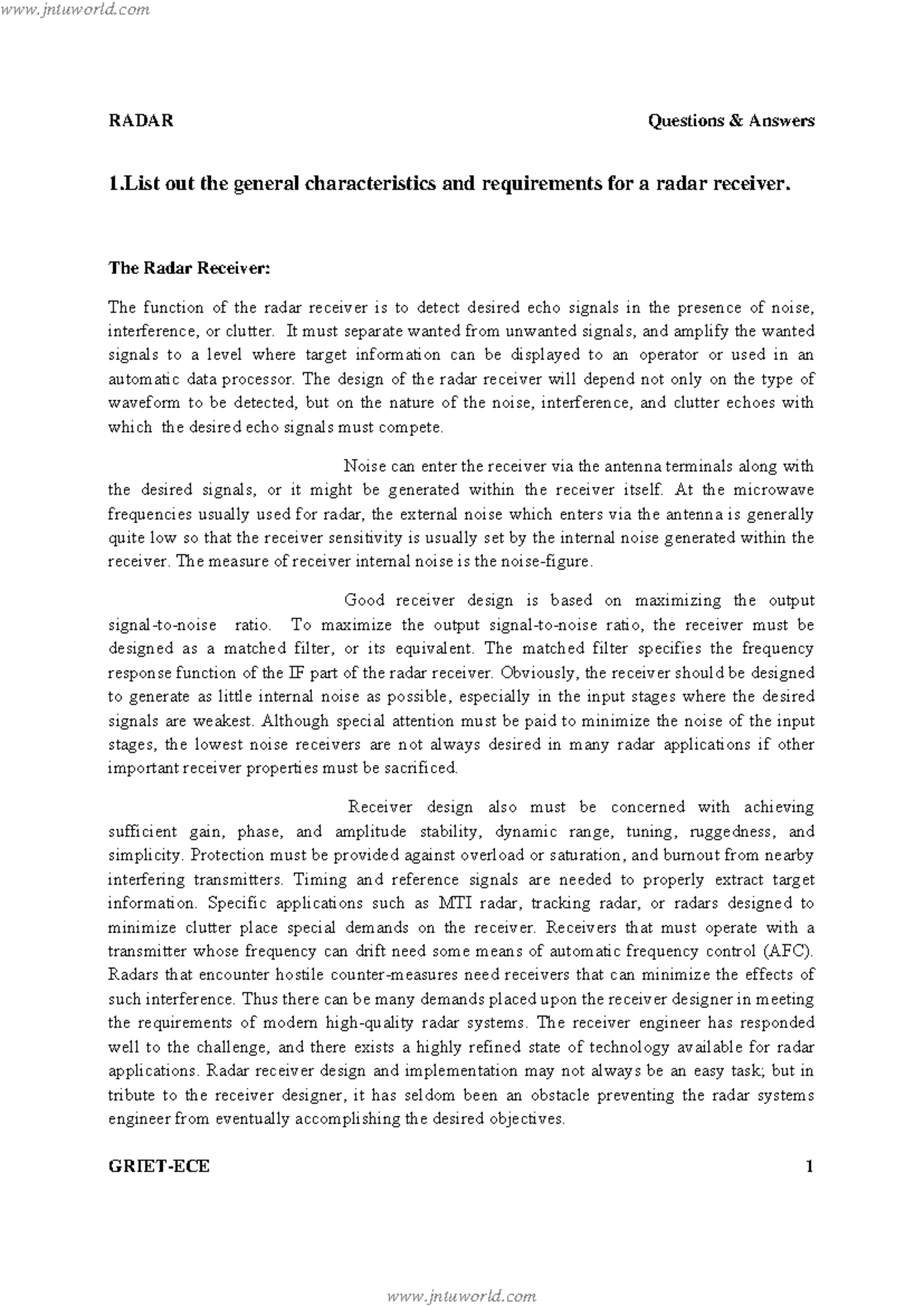 Radar unit-V - This is for ece students. - RADAR Questions & Answers ...