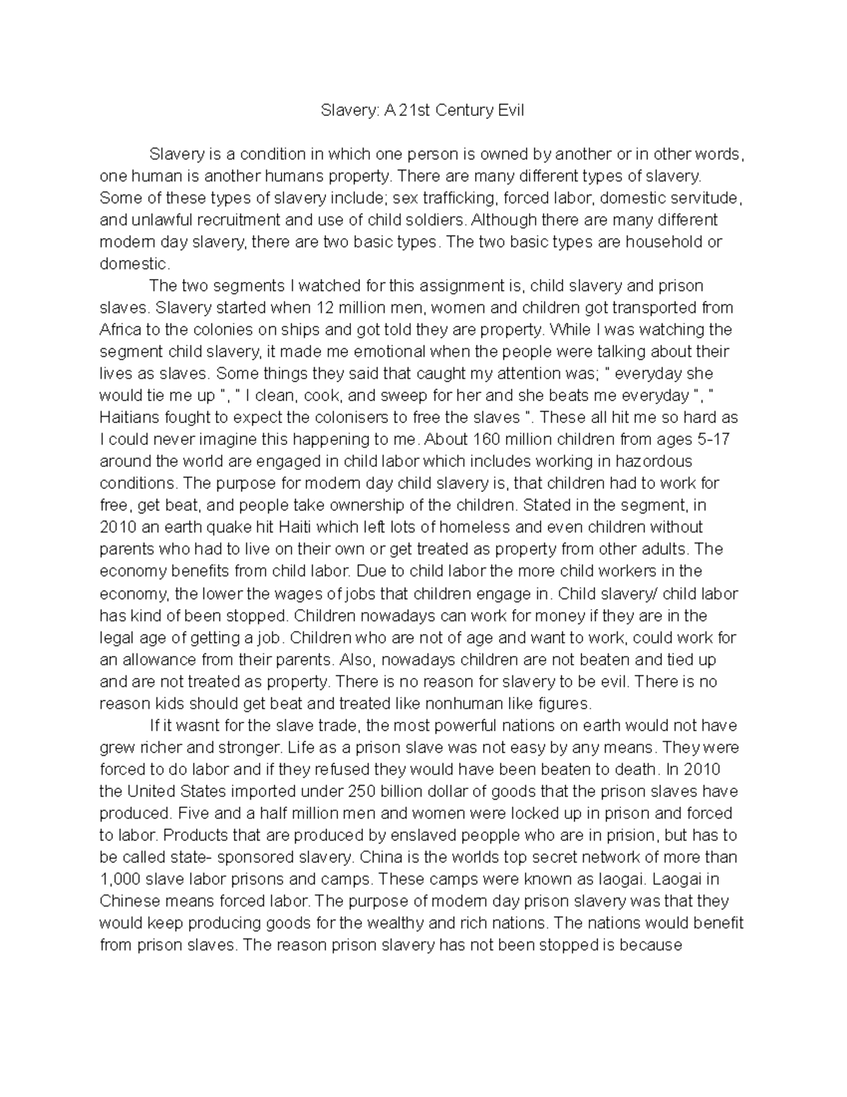 Slavery 21st century - Slavery: A 21st Century Evil Slavery is a ...