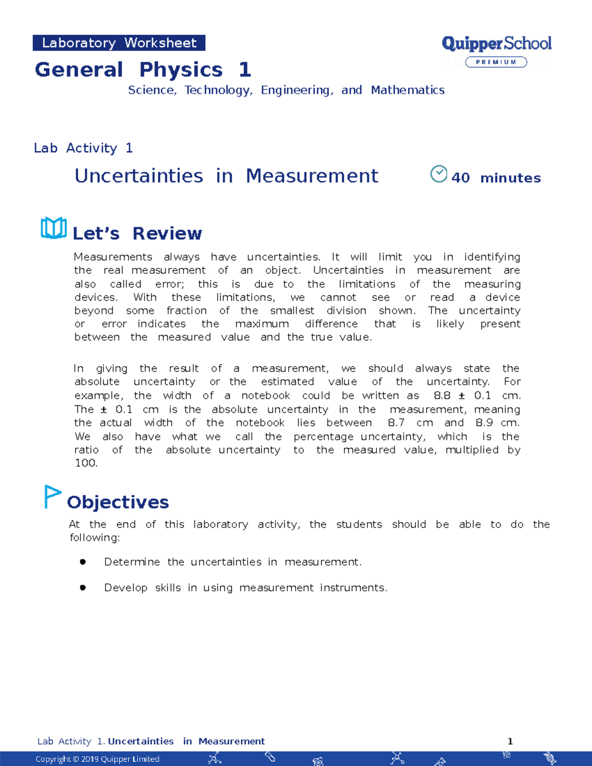 Lab act 1 group 3 - It helps - General Physics 1 Science, Technology ...
