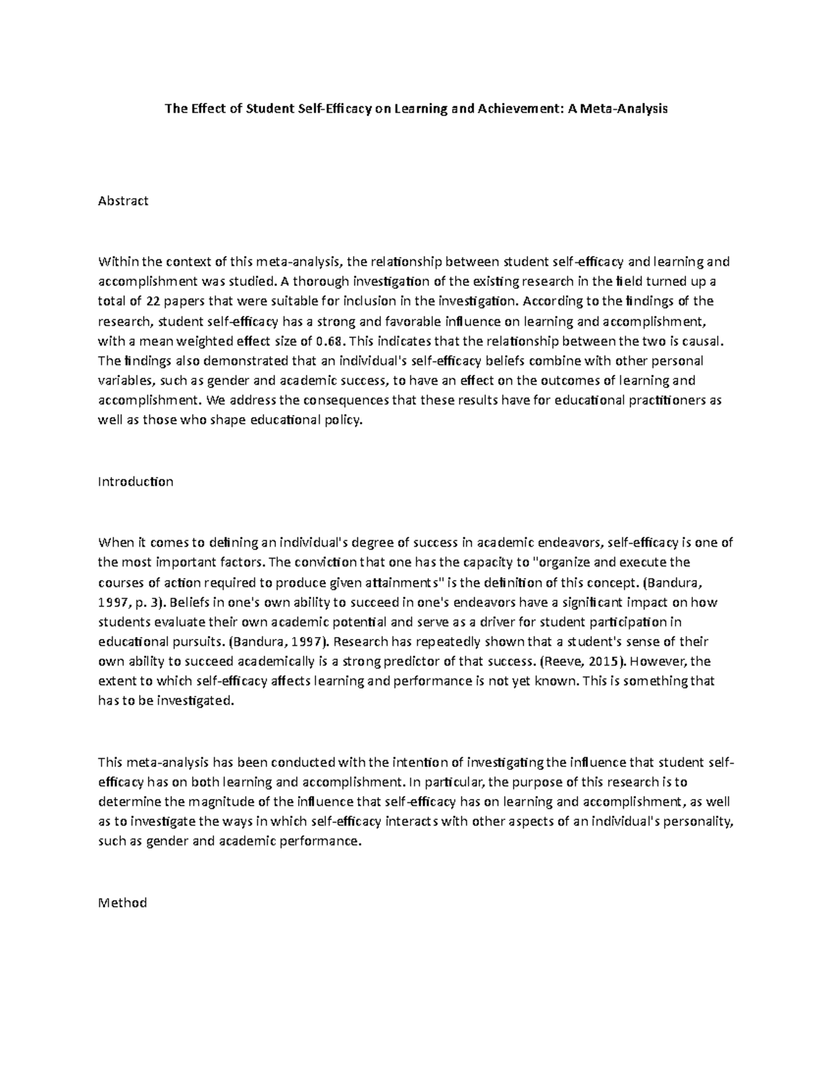 The Effect of Student Self-Efficacy on Learning and Achievement - A ...