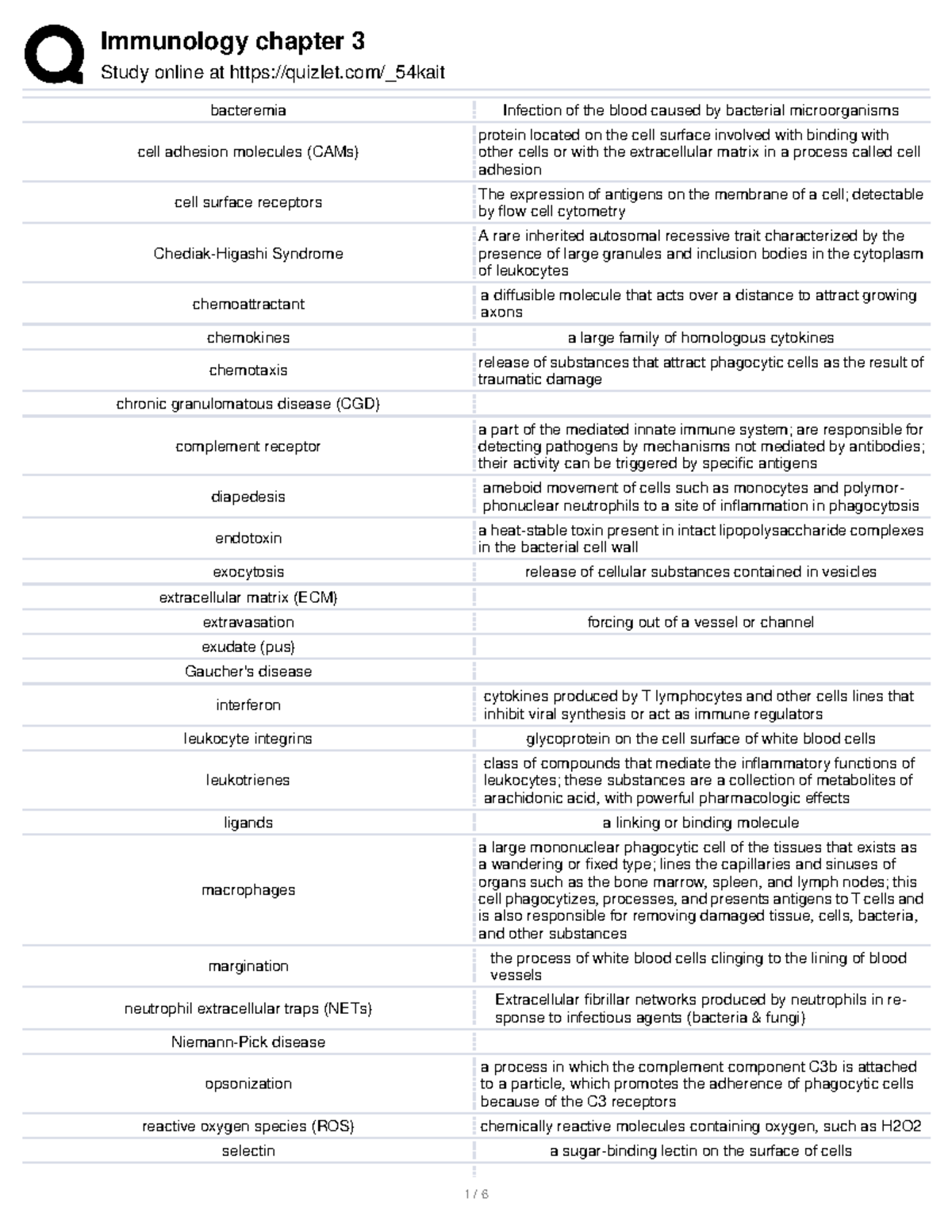 Immunology chapter 3 - Study online at quizlet/_54kait bacteremia ...