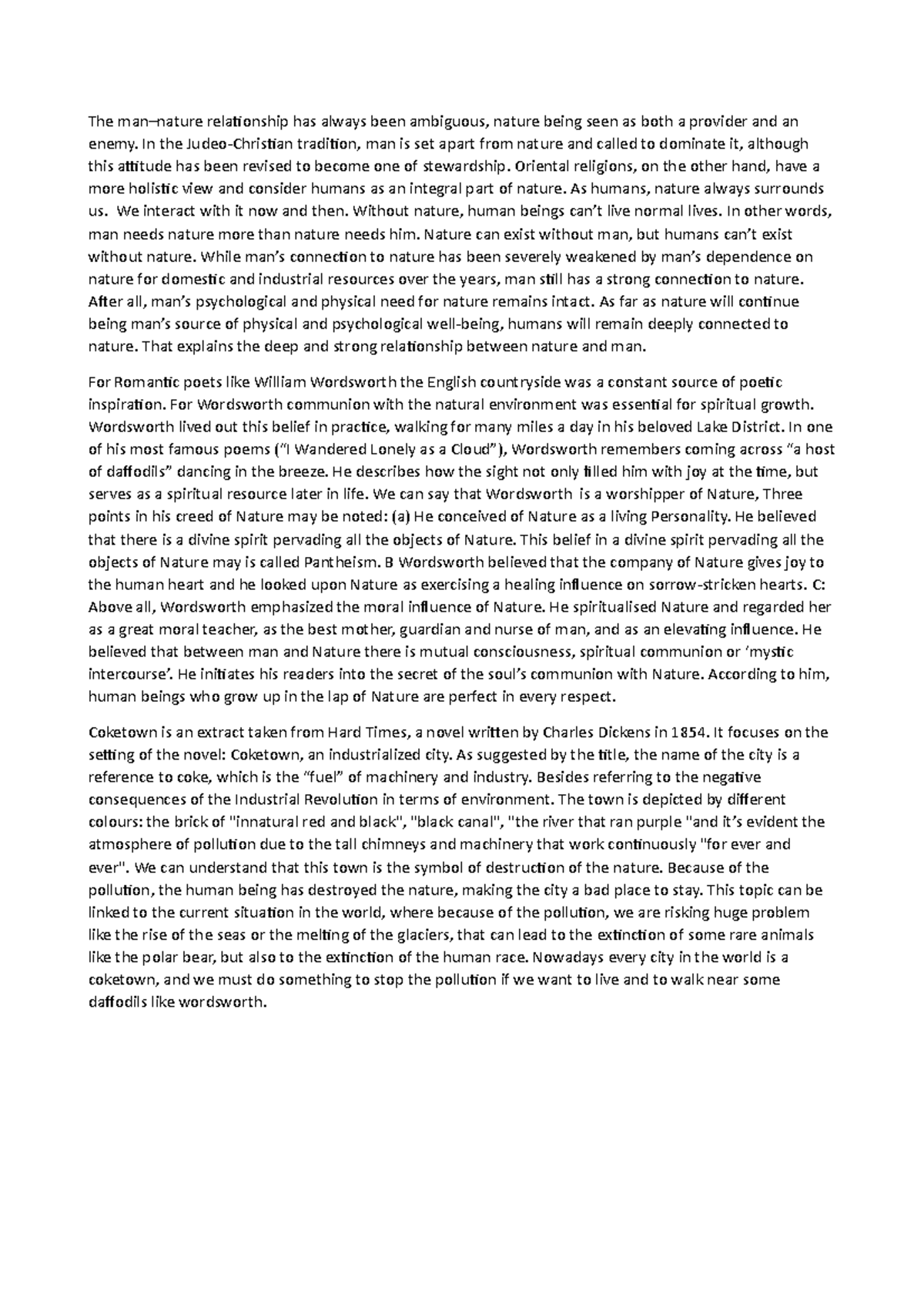 The man - boh - The man–nature relationship has always been ambiguous ...