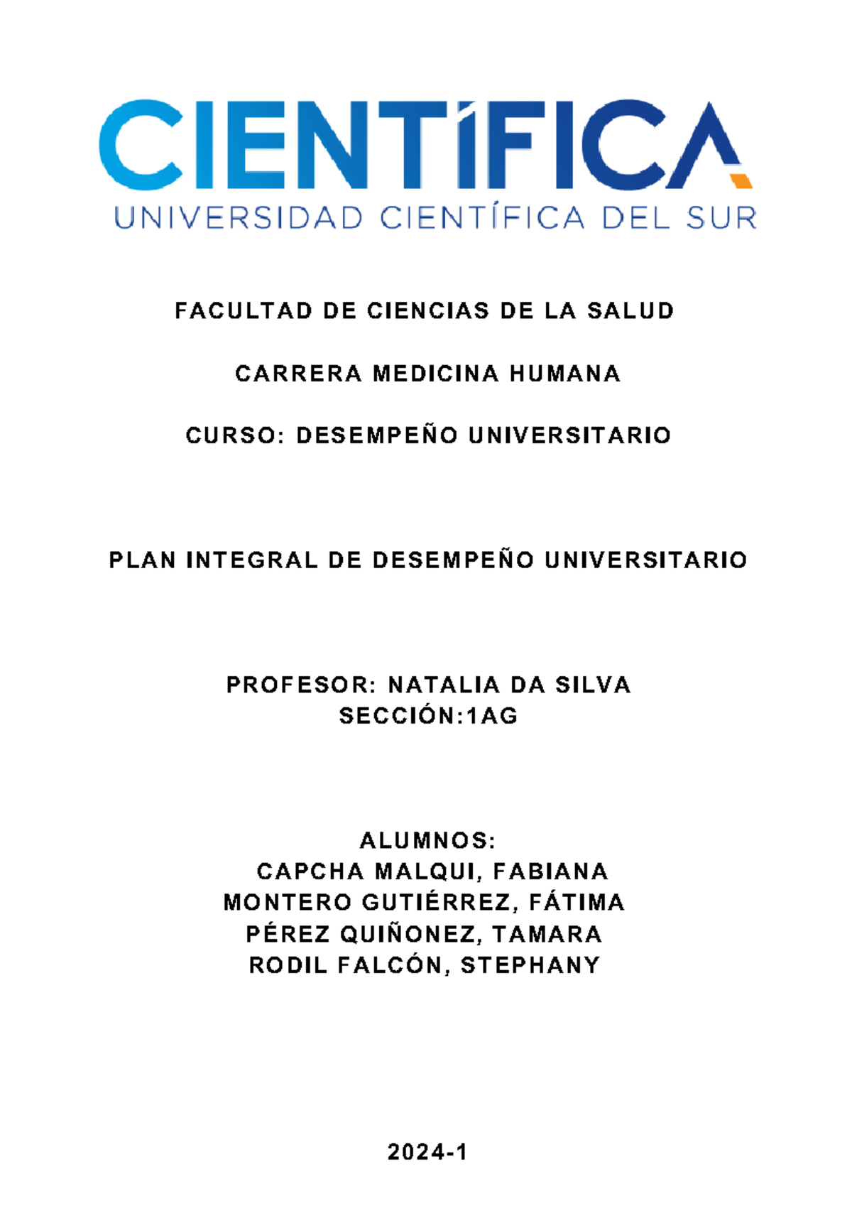 Plan Integral - FACULTAD DE CIENCIAS DE LA SALUD CARRERA MEDICINA ...