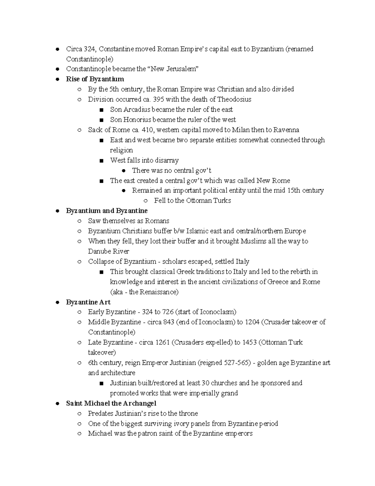 Module 4-2 Video 2 Notes - Circa 324, Constantine moved Roman Empire’s ...